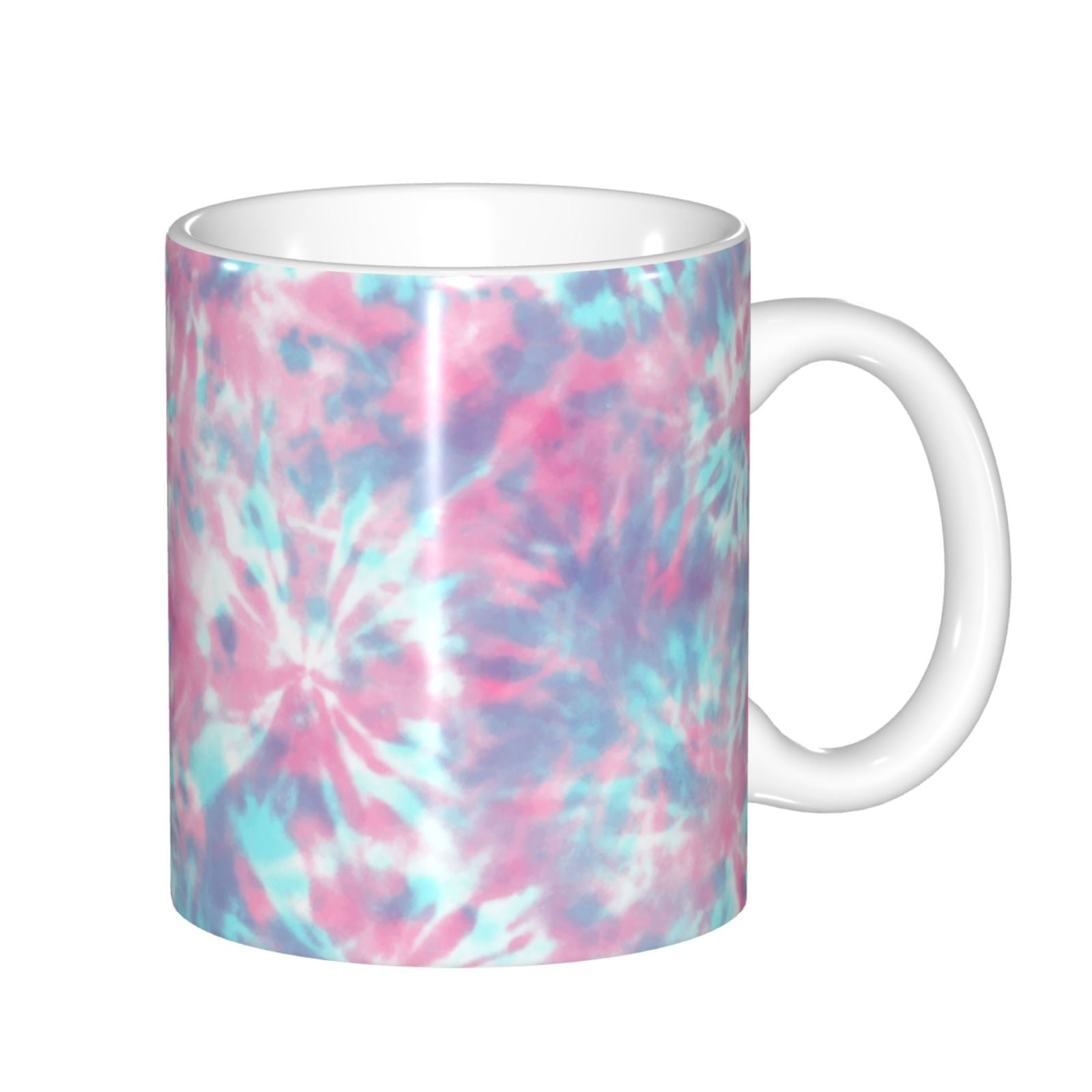 Zeuib Tie Dye Ceramic Coffee Mug with Large Handle，Modern Reactive ...