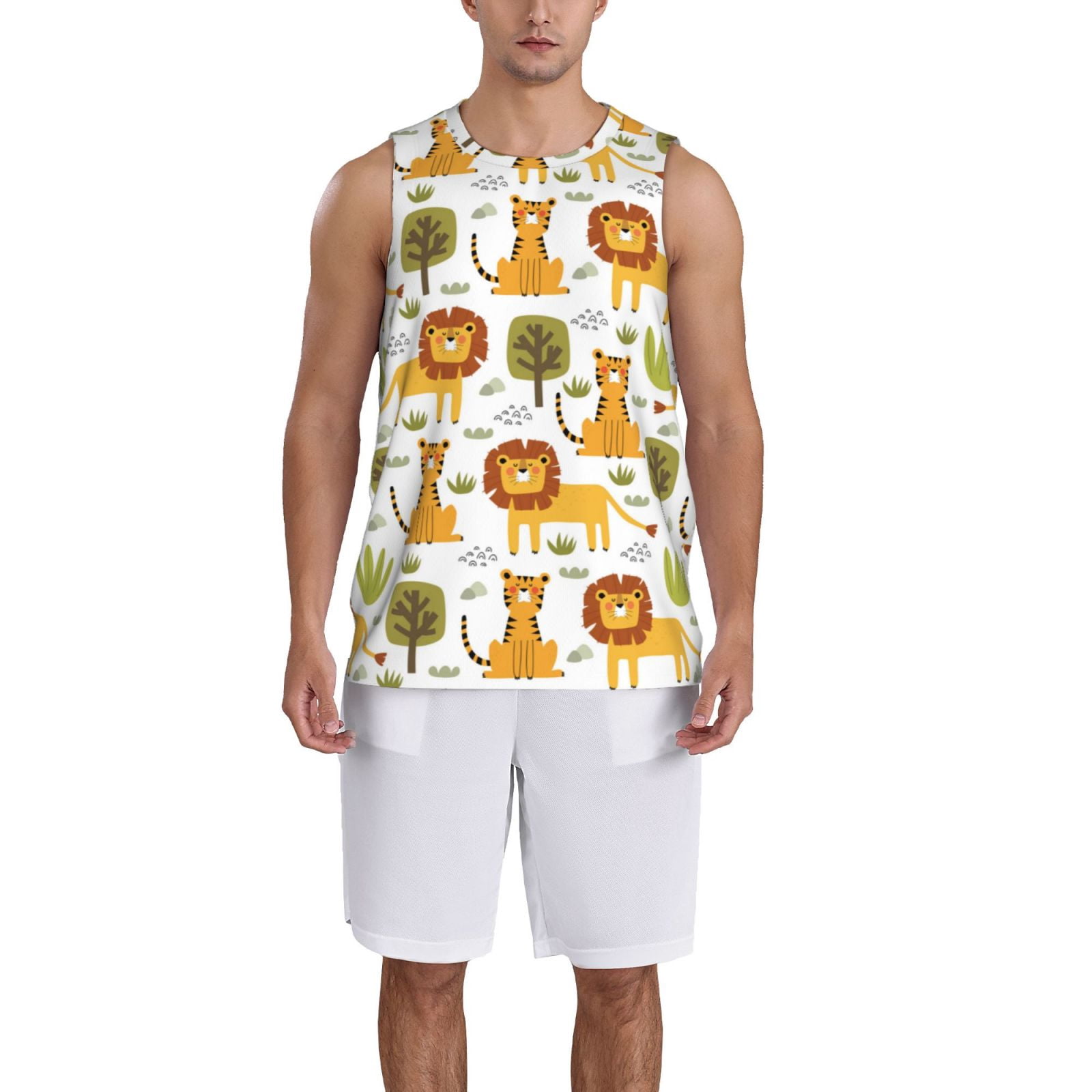 Zeuib Tiger Lion Jersey Shirt for Men,Mesh Athletic Practice Sports ...