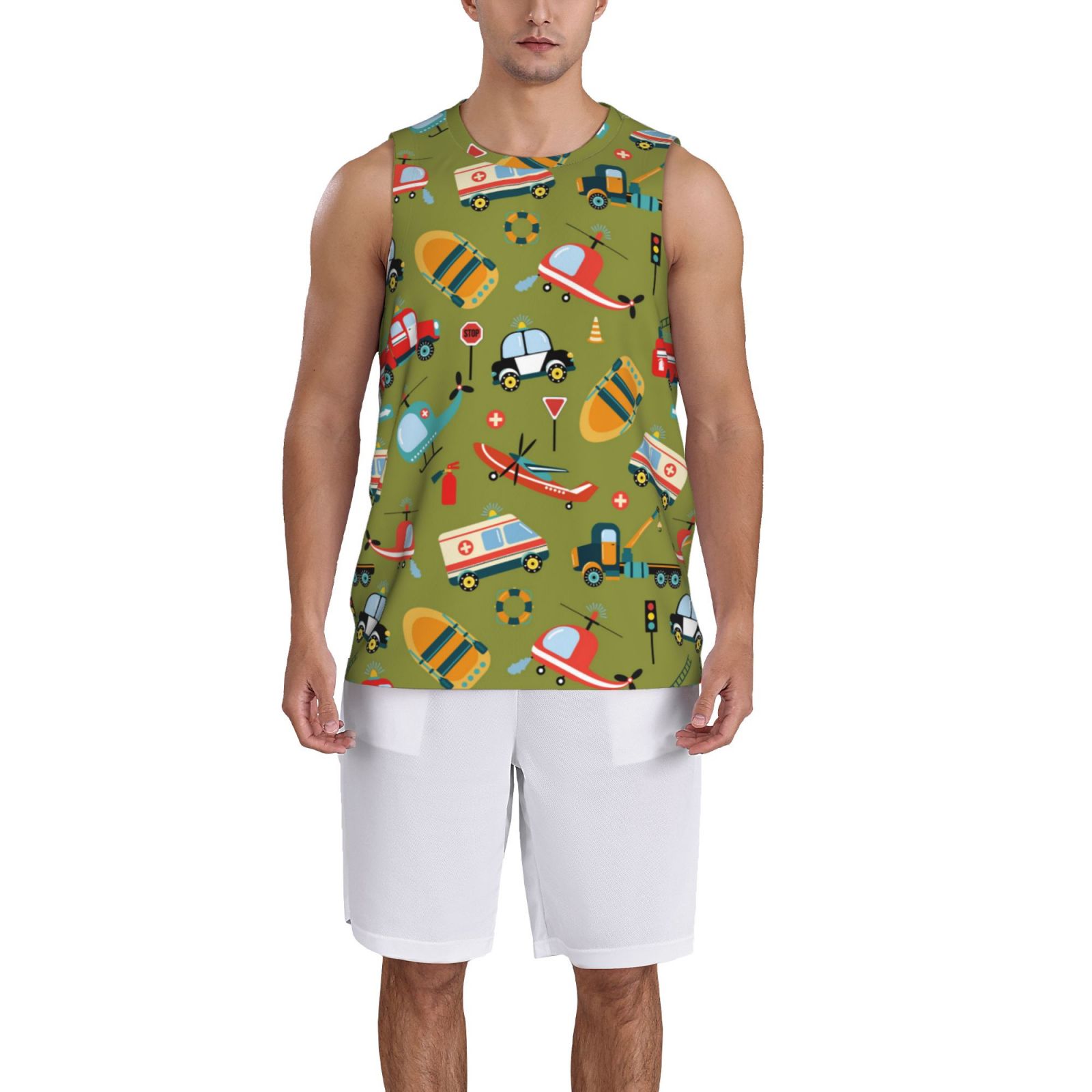 Zeuib Transportation Prints Jersey Shirt for Men,Mesh Athletic Practice ...