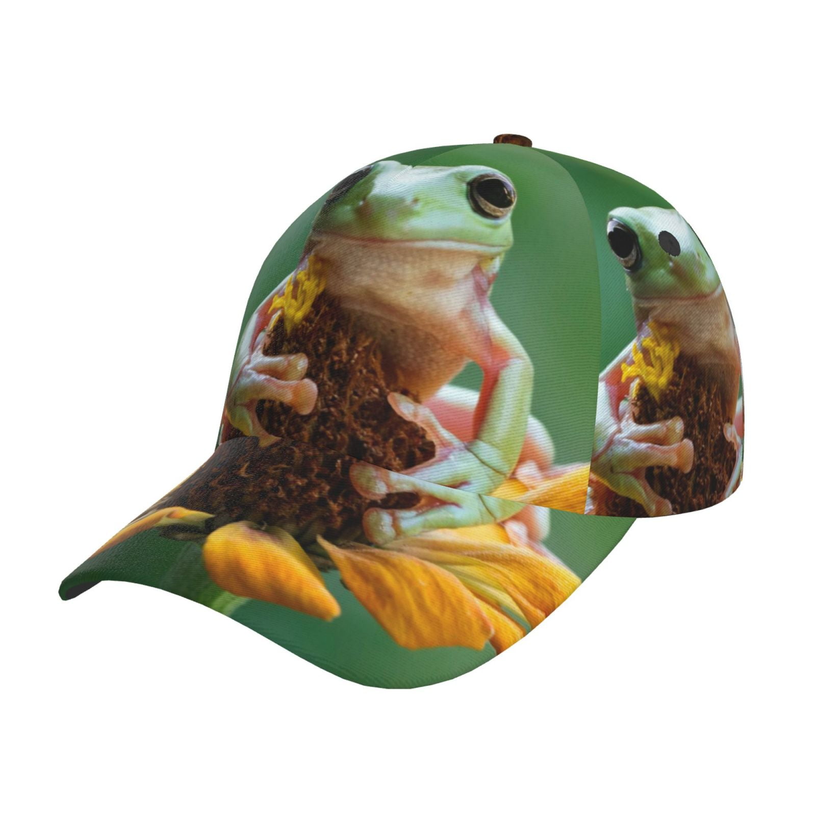Zeuib Tree Frog Sitting On Sunflowes Baseball Cap Adjustable Size for ...