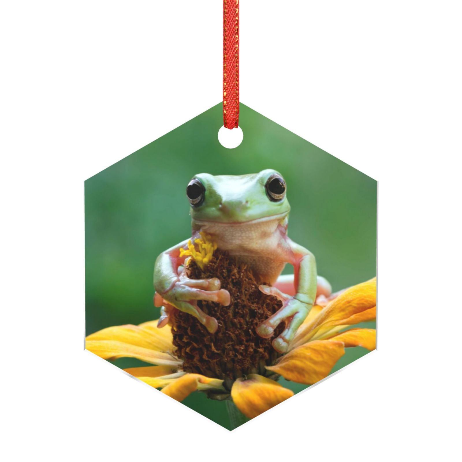 Zeuib Tree Frog Sitting On Sunflowes Print Acrylic Ornament Pendantfor ...