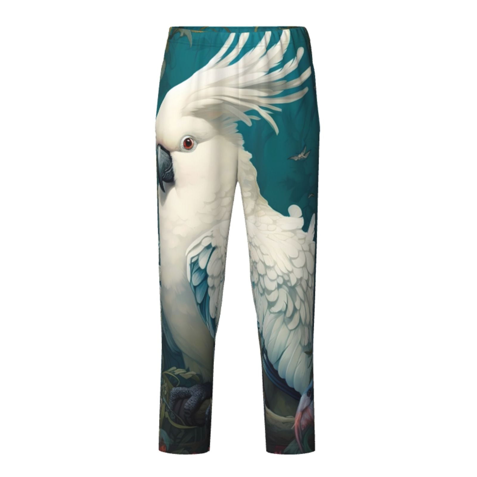 Zeuib Tropical Parrot Floral Artwork Print Pajama Pants for Girls Boys ...