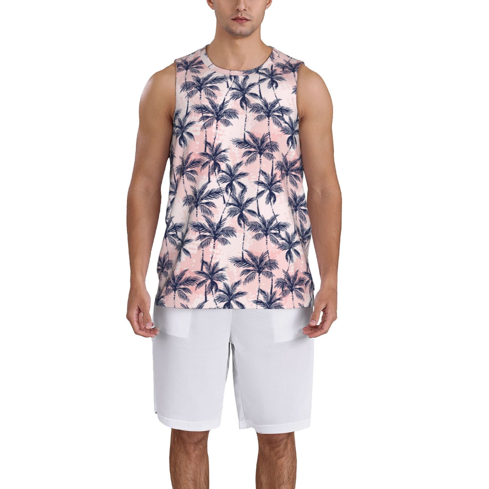 Zeuib Tropics Palm Trees Jersey Shirt for Men,Mesh Athletic Practice ...