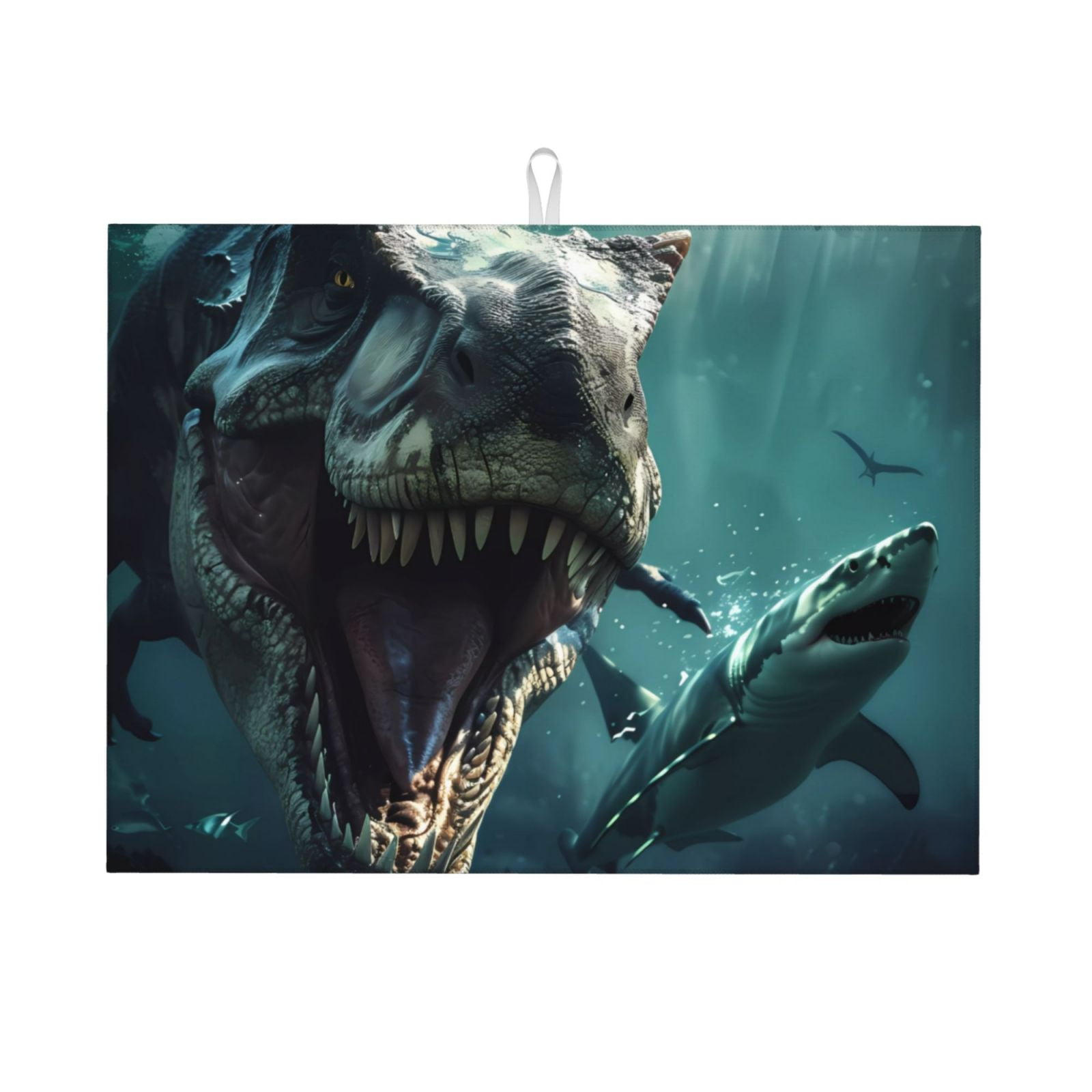Zeuib Underwater Dinosaur Shark Dish Drainer Kitchen Counter, Kitchen ...