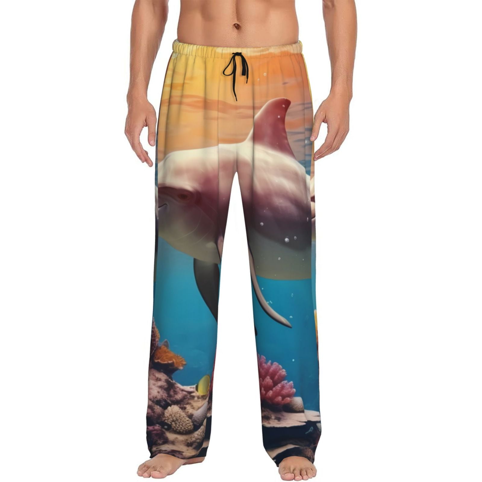 Zeuib Underwater Plant Dolphin Men's Pajama Pant Sleep Pajama Lounge ...