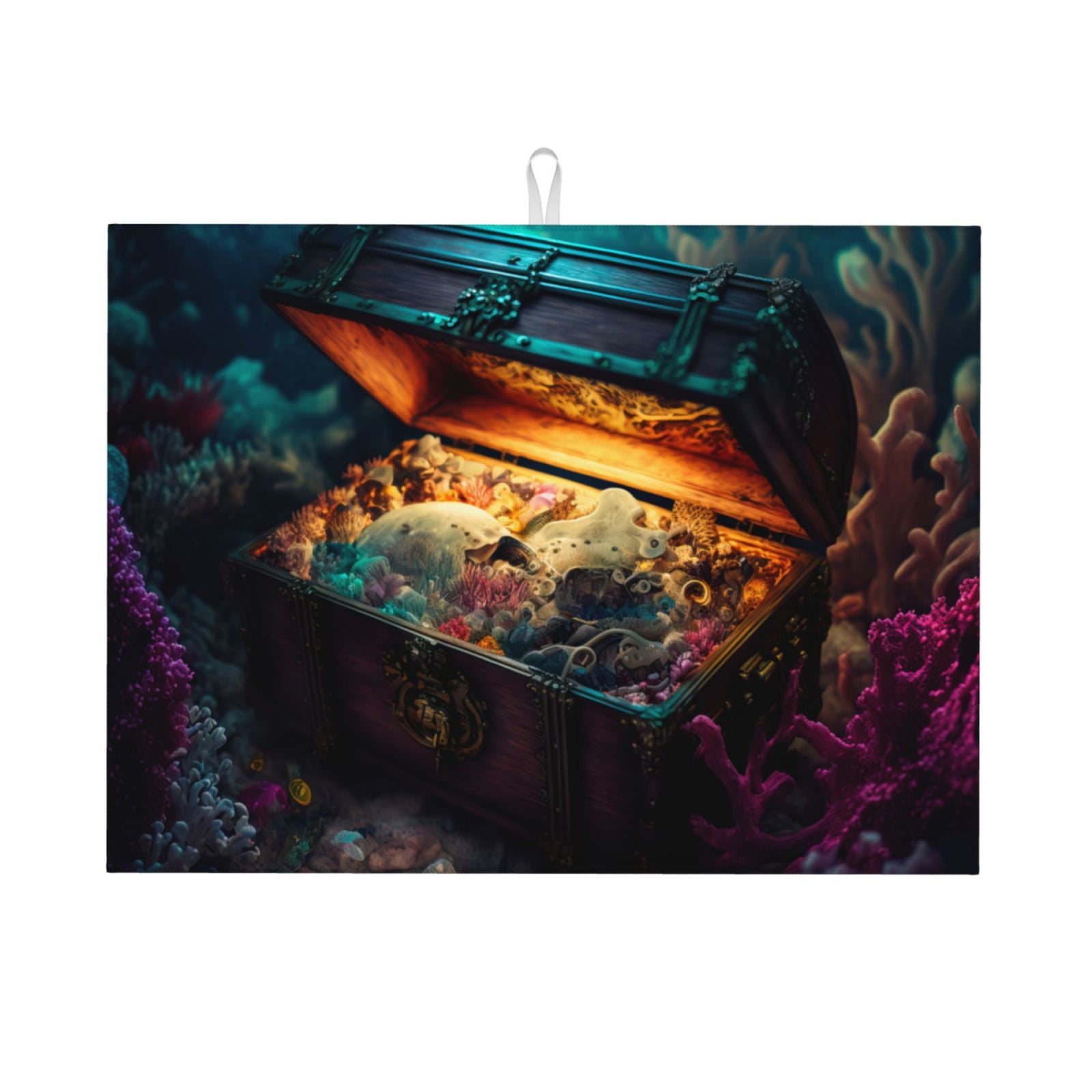 Zeuib Underwater Treasure Chest Dish Drainer Kitchen Counter, Kitchen ...