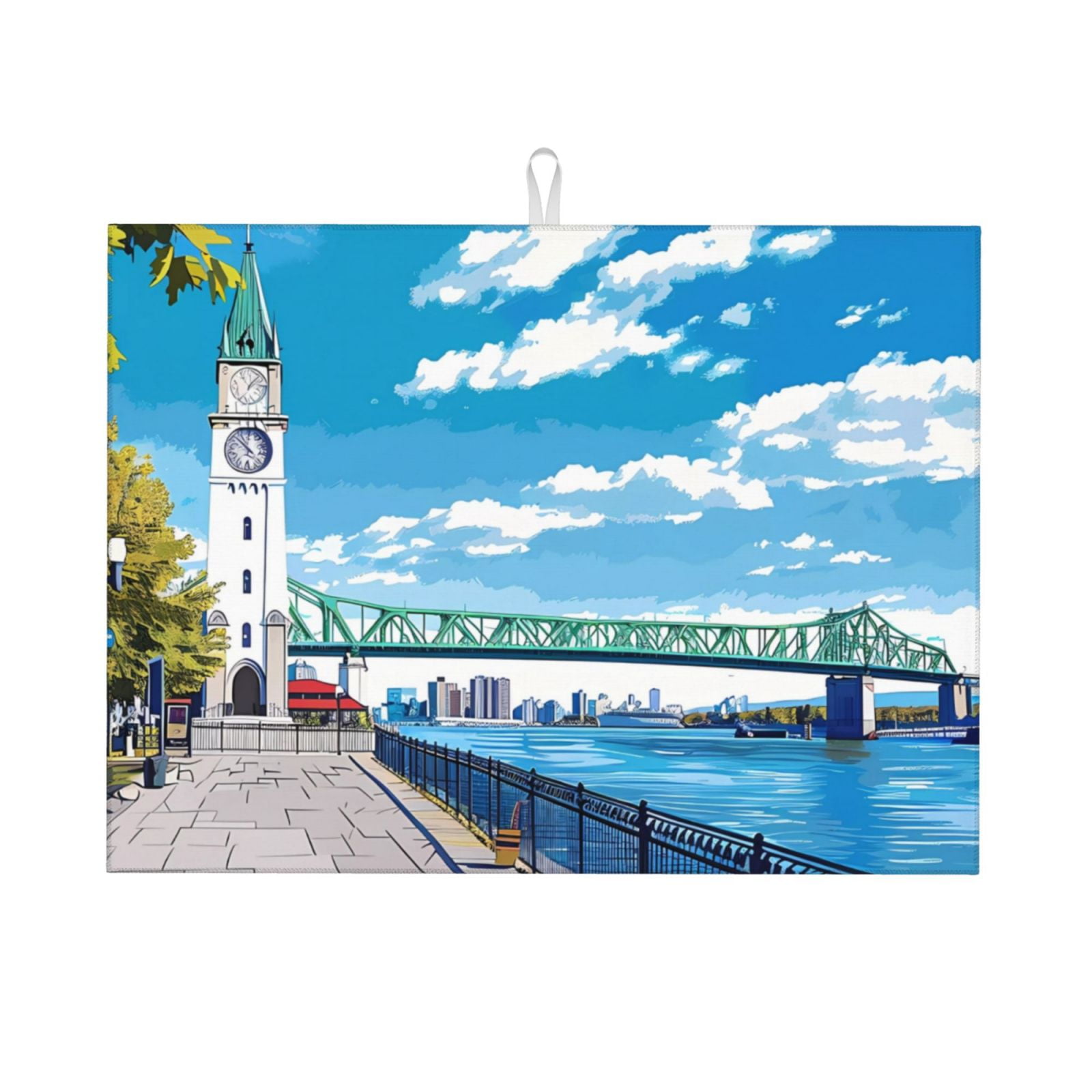 Zeuib Urban Riverside Clock Tower Dish Drainer Kitchen Counter, Kitchen ...