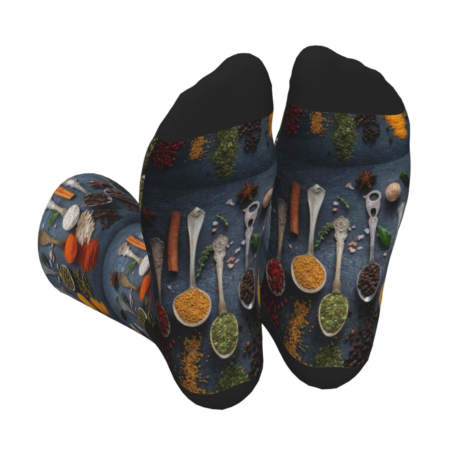 Zeuib Various Herbs And Spices In Spoons High-Quality crew socks ...