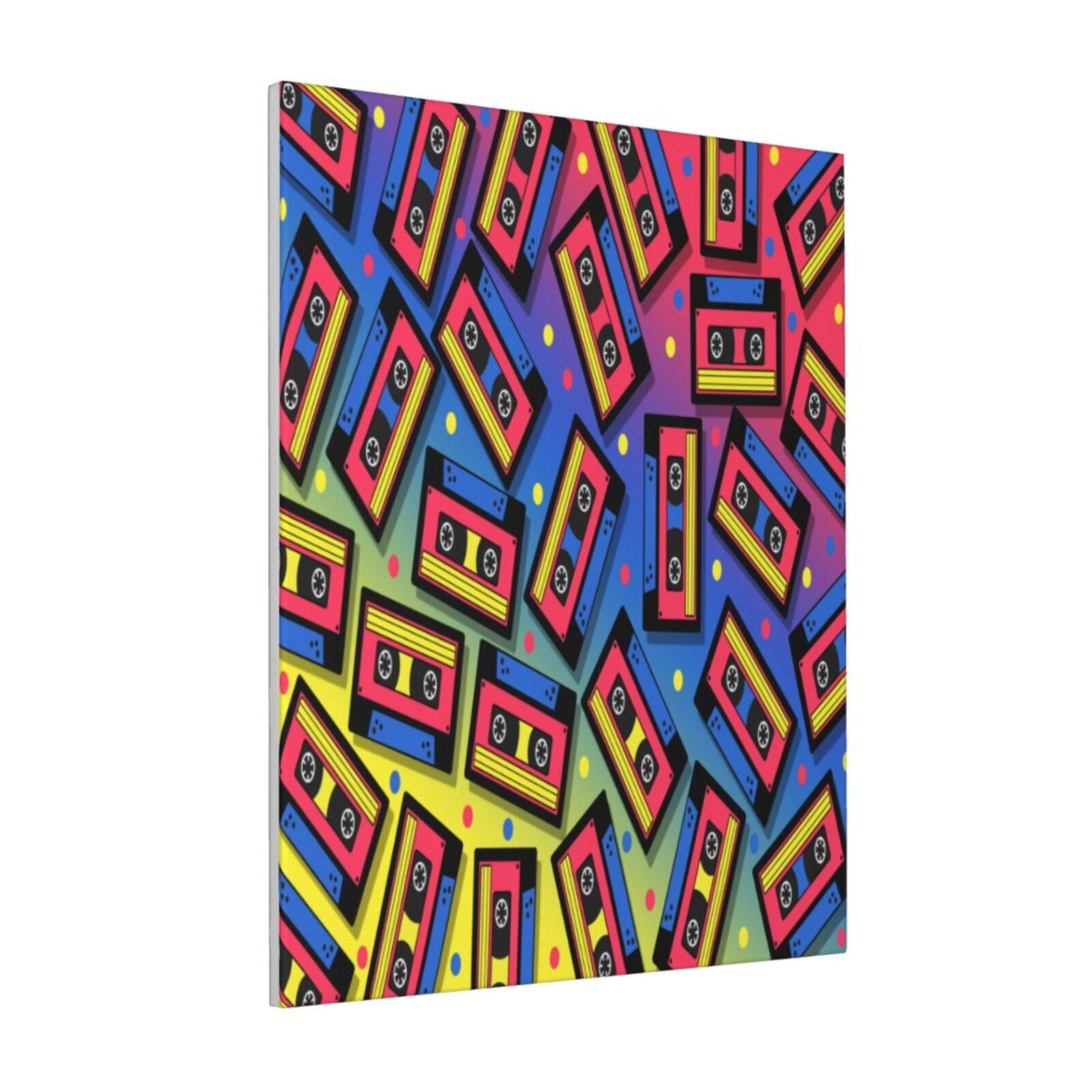 Zeuib Vintage Audio Cassettes Print Farmhouse Canvas Wall Art For ...