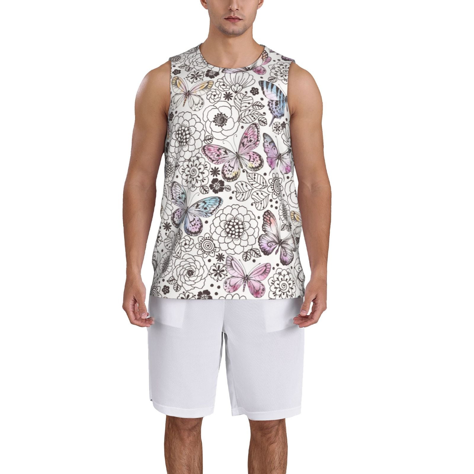 Zeuib Vintage Butterflies Jersey Shirt for Men,Mesh Athletic Practice Sports Shirts,Lightweight ...