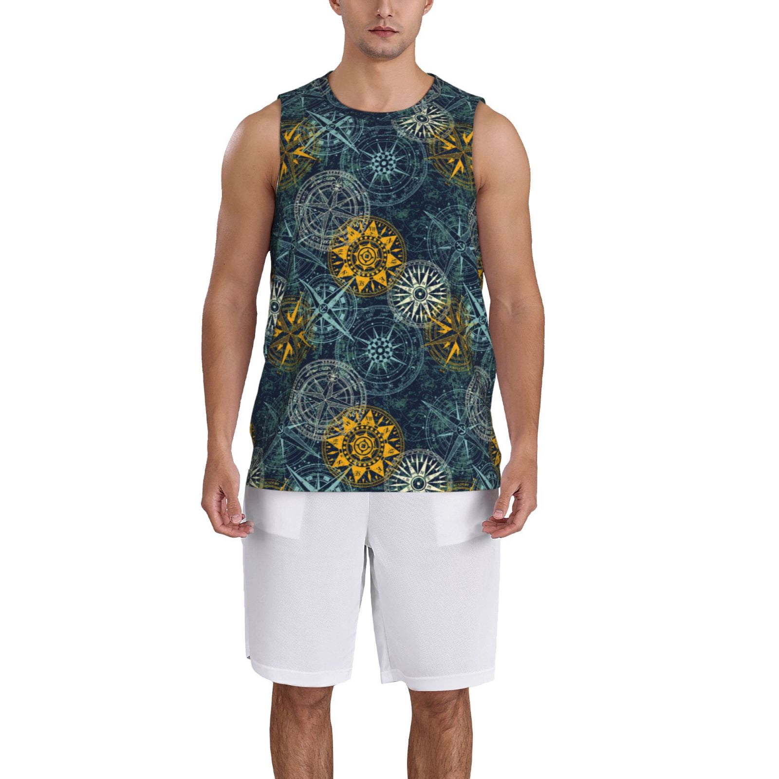 Zeuib Vintage Compass Jersey Shirt for Men,Mesh Athletic Practice ...