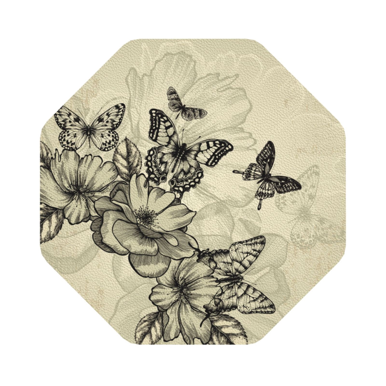 Zeuib Vintage Floral Print Set of 6 Coasters for Drinks, Glass & Cups ...