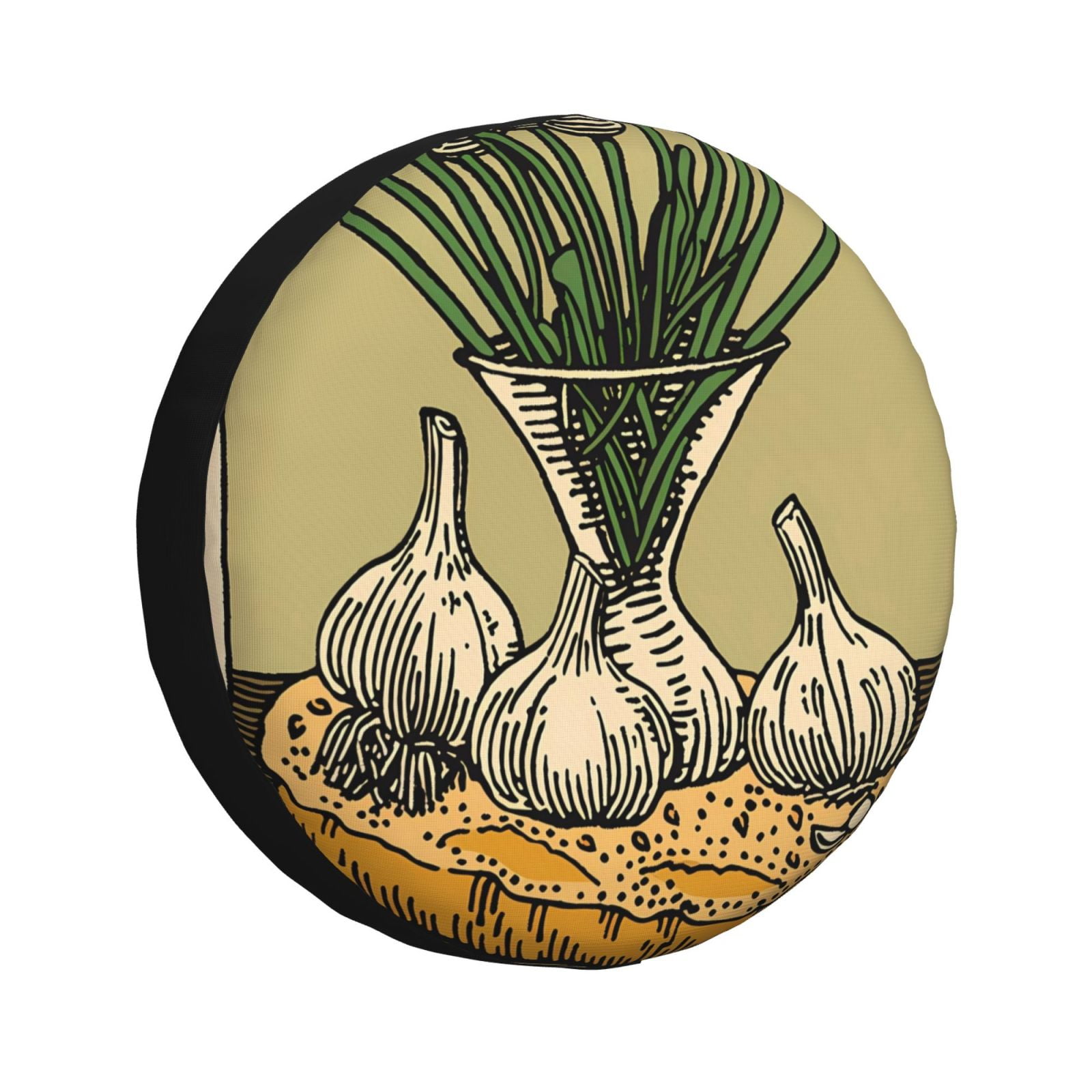 Zeuib Vintage Garlic Bread Illustration Tire Cover,Wheel Cover,Spare ...