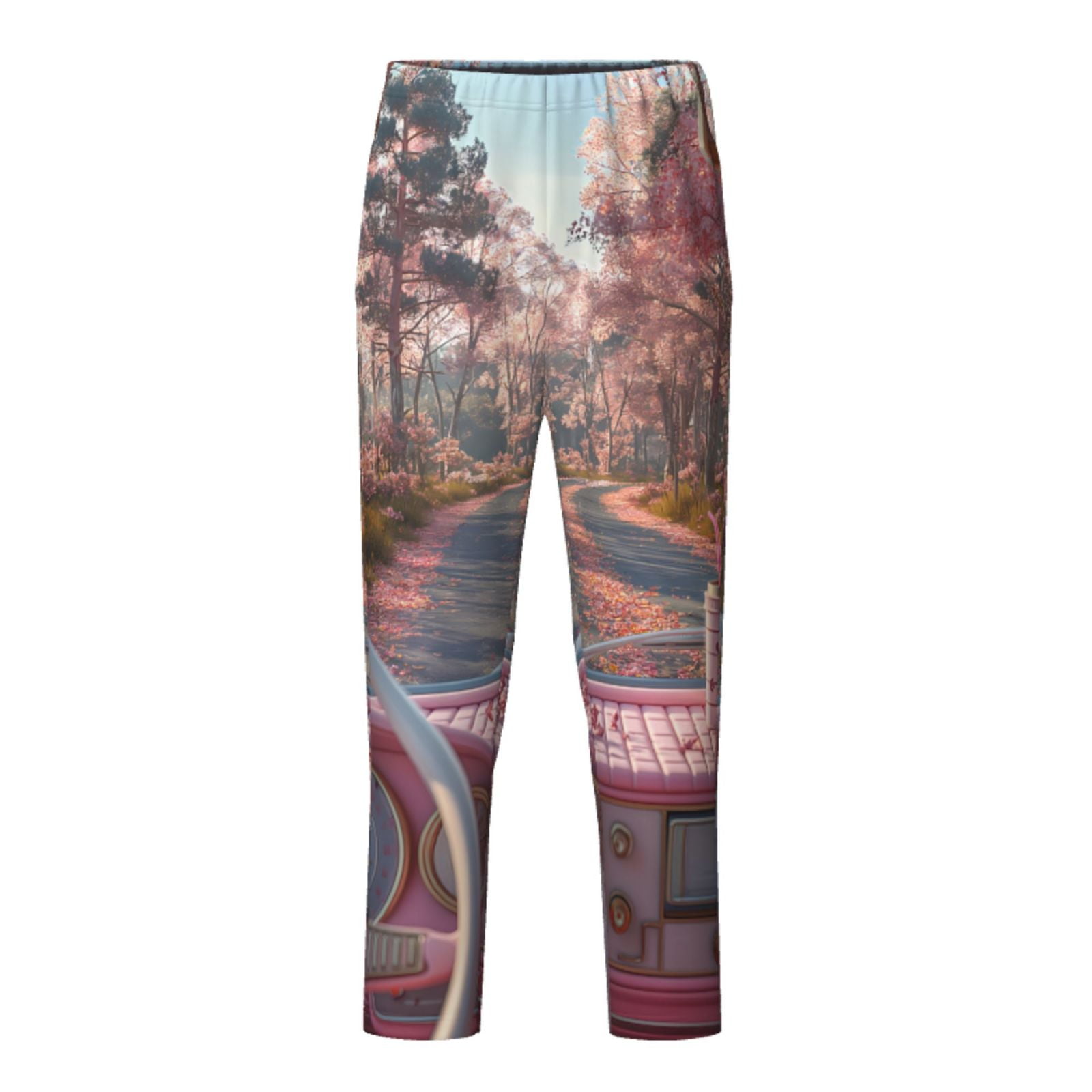 Zeuib Vintage Pink Drive View Print Pajama Pants for Girls Boys,PJ ...