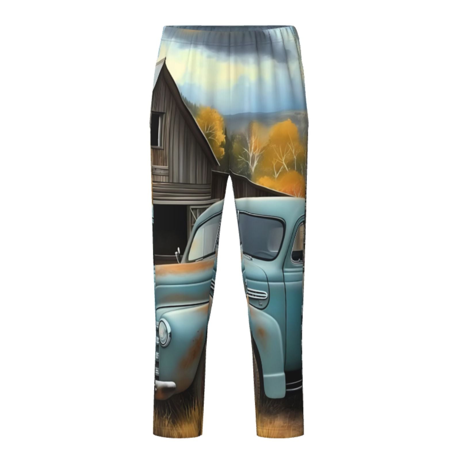 Zeuib Vintage Truck Farm Scene Print Pajama Pants for Girls Boys,PJ ...