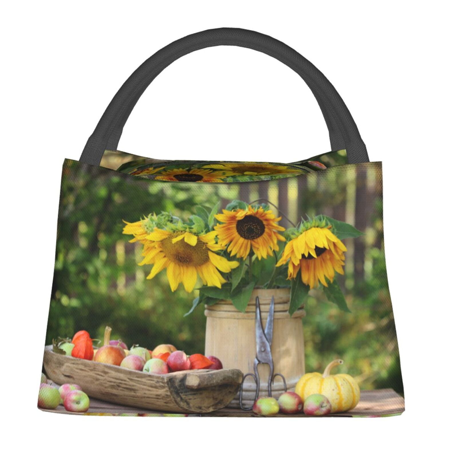 Zeuib Vintage Wooden Bucket Lunch Bag,Collapsible Cooler Bag Insulated ...