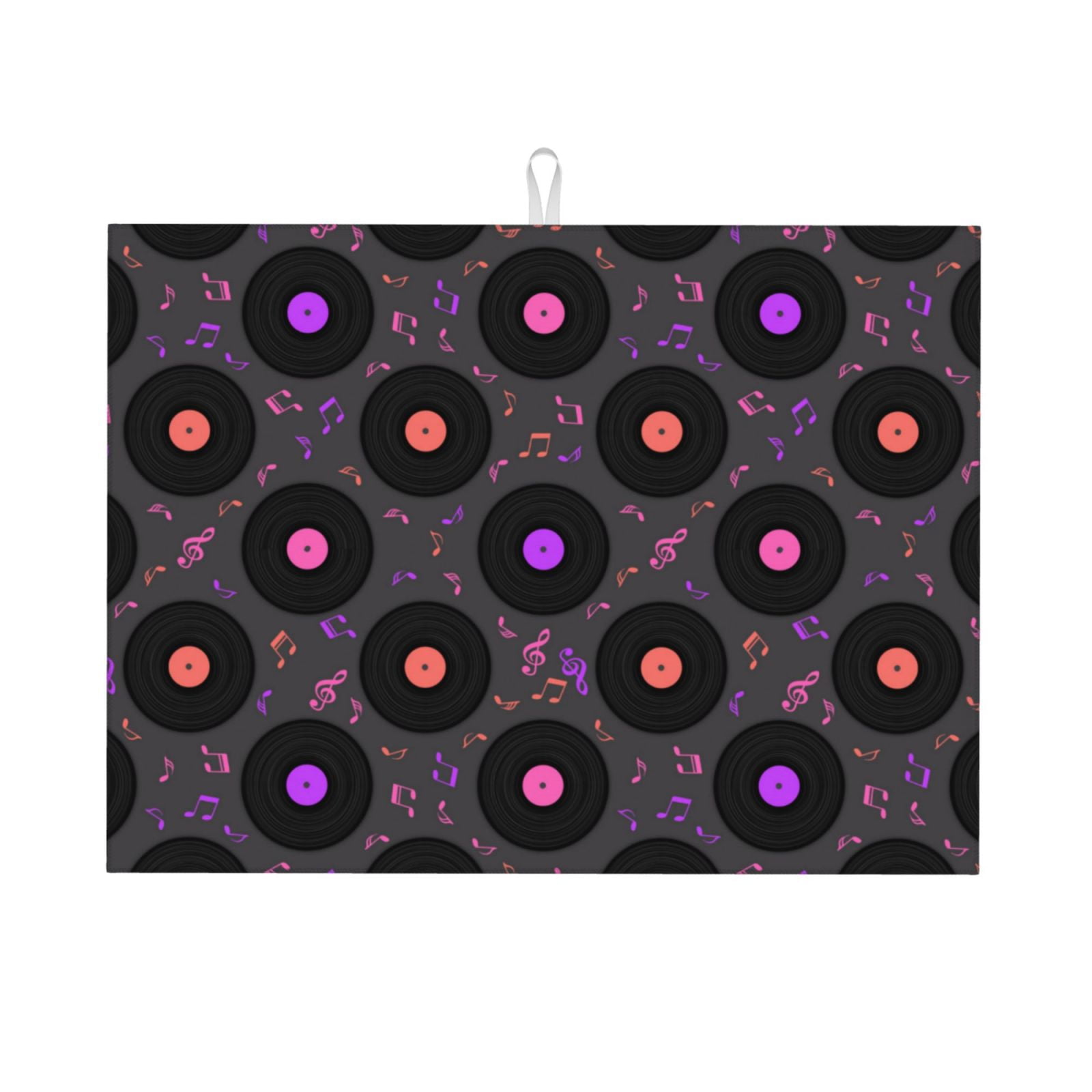 Zeuib Vinyl Records Musical Notes Dish Drainer Kitchen Counter, Kitchen ...