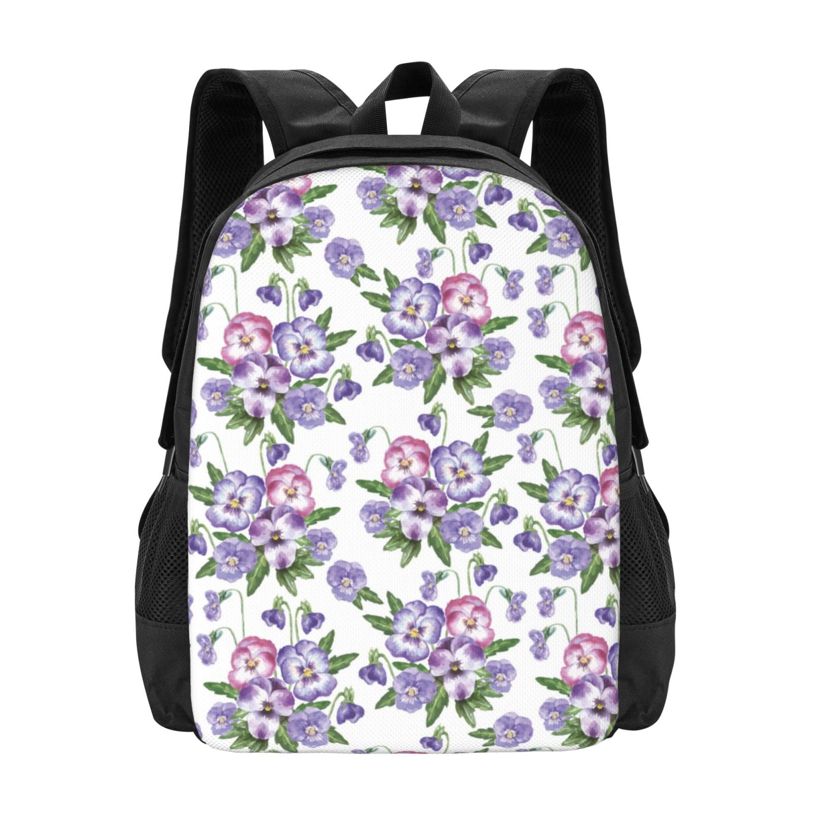 Zeuib Violets Flowers Stylish and Lightweight Backpack: Perfect for workout, Travel, and ...