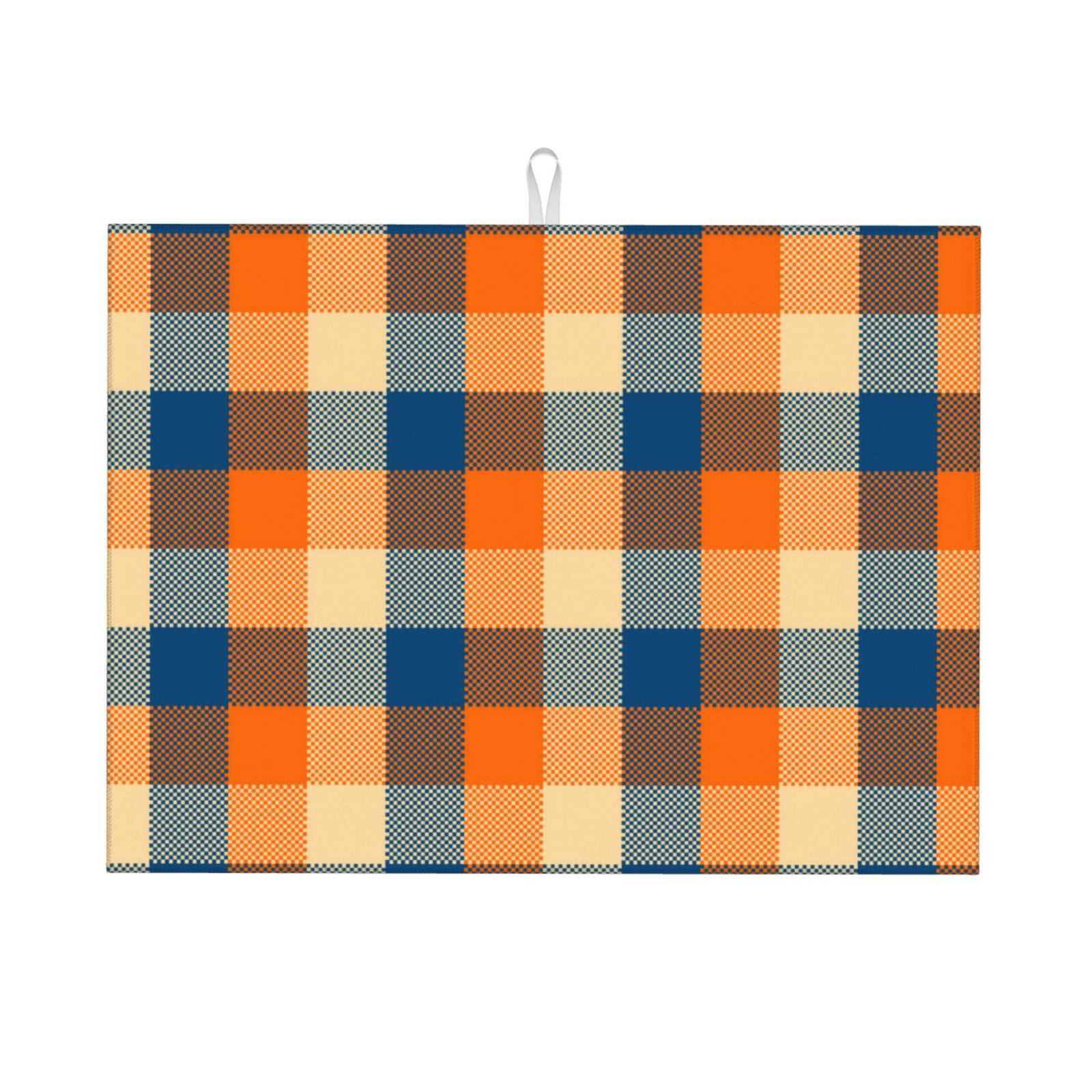Zeuib Warm Orange Plaid Dish Drainer Kitchen Counter, Kitchen Drying ...
