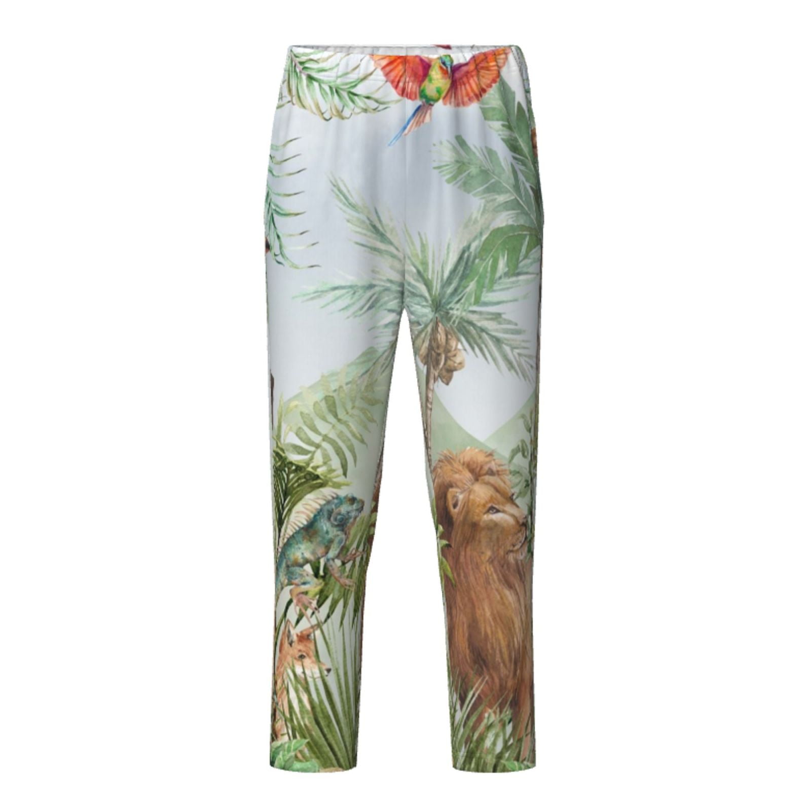 Zeuib Watercolor African Animals Wildlife Print Pajama Pants for Girls ...