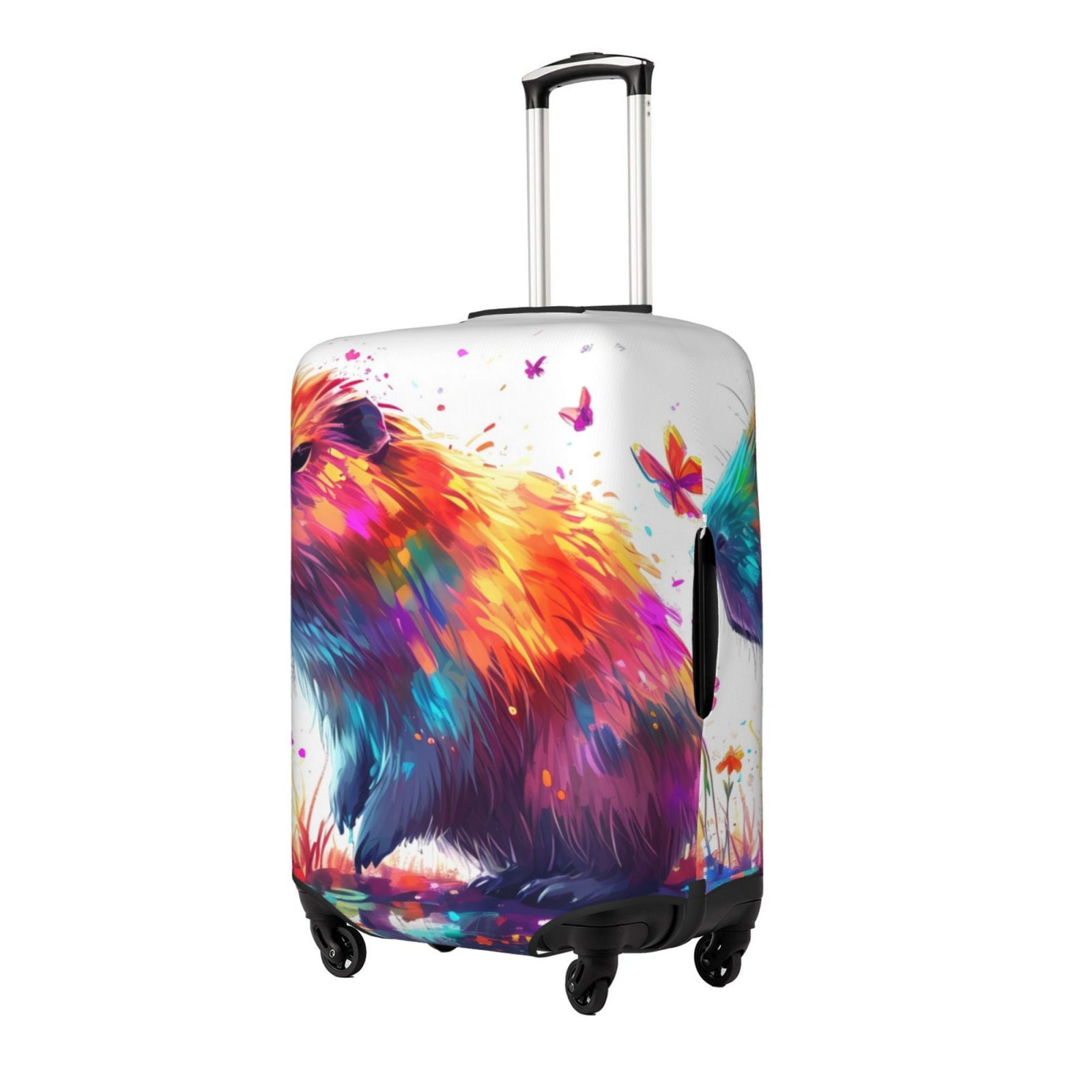 Zeuib Watercolor Butterfly Guinea Pig Print Travel Luggage Cover ...