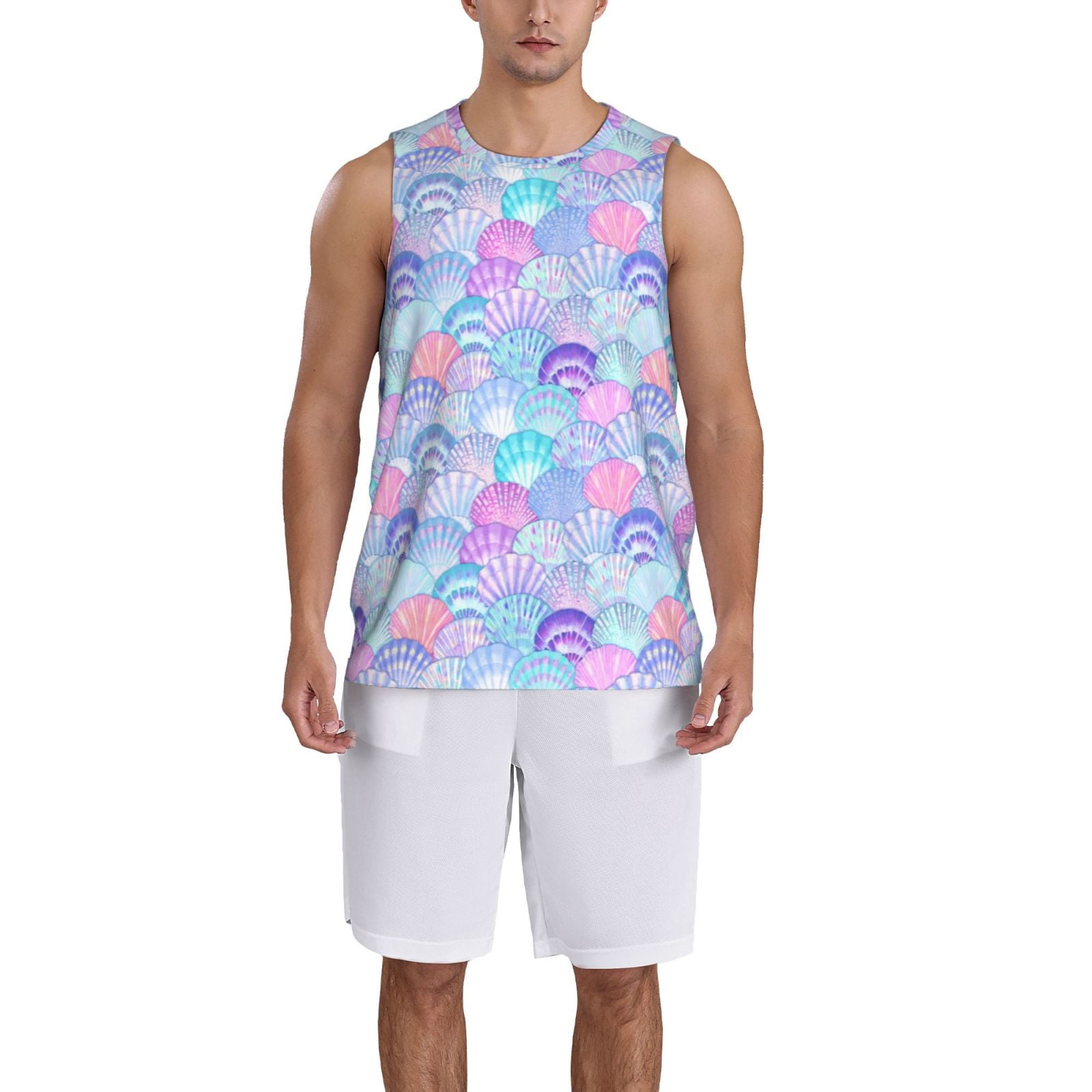 Zeuib Watercolor Sea Shells 1 Jersey Shirt for Men,Mesh Athletic ...