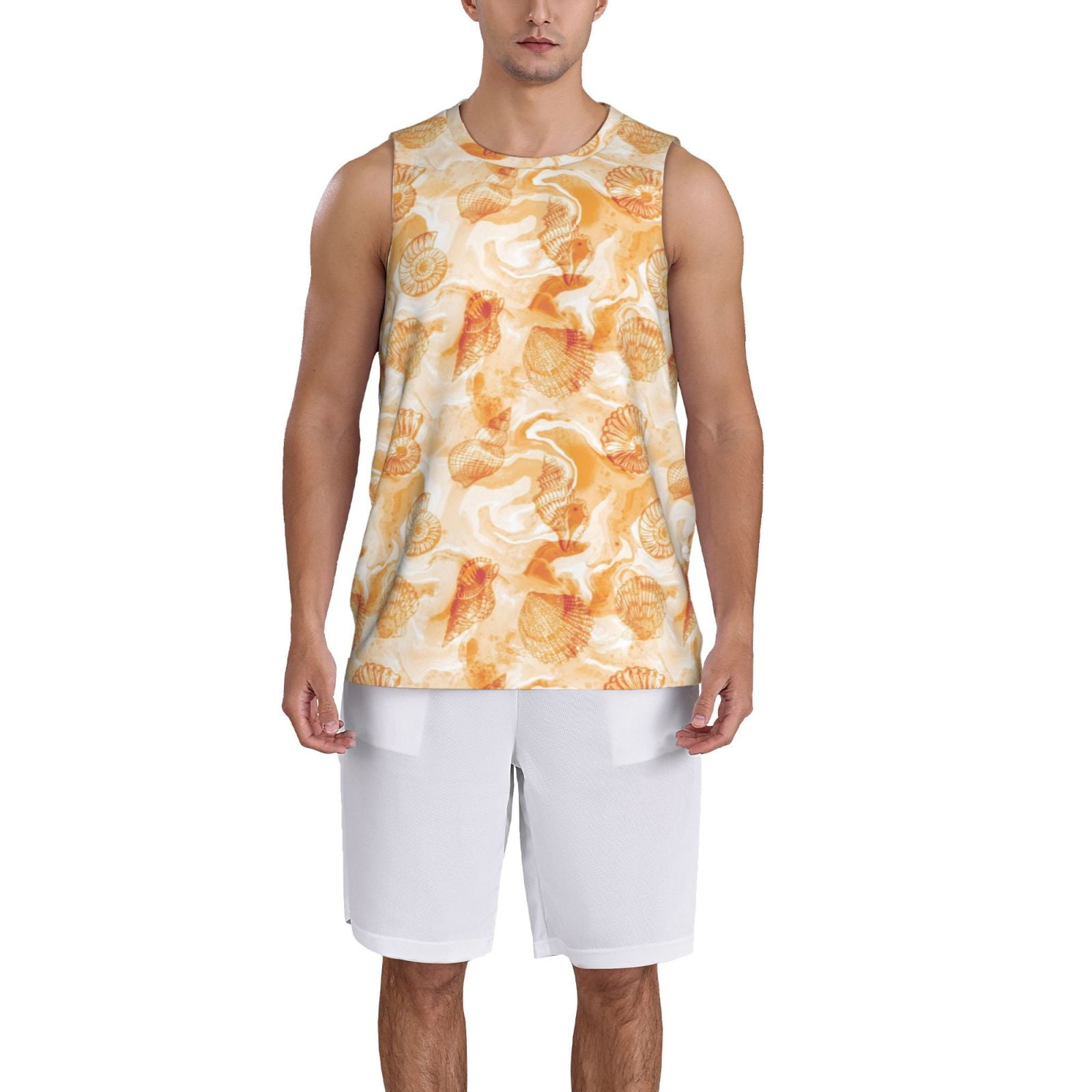 Zeuib Watercolor Sea Shells Jersey Shirt for Men,Mesh Athletic Practice ...