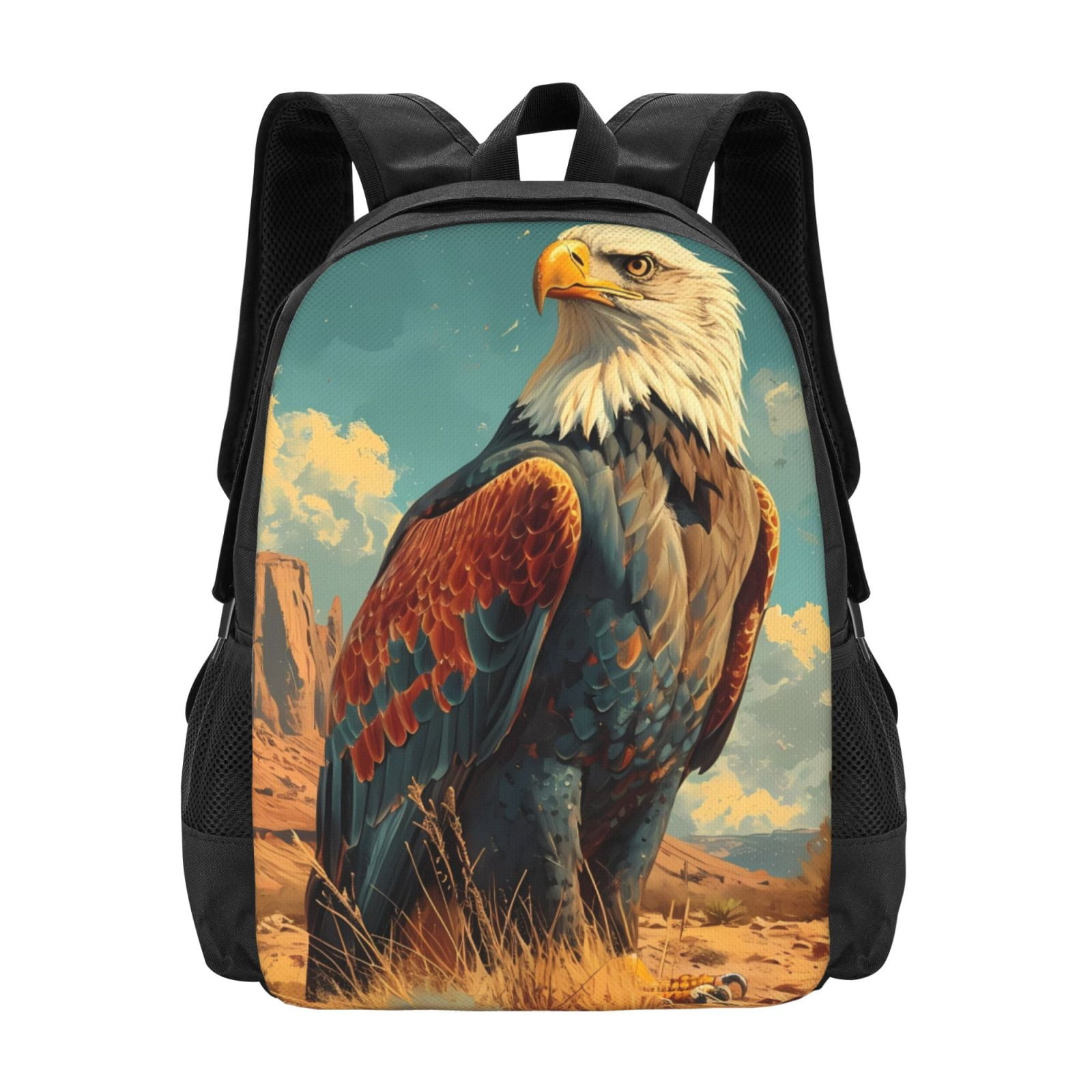 Zeuib Western Desert Cactus Bald Eagle Stylish and Lightweight Backpack ...