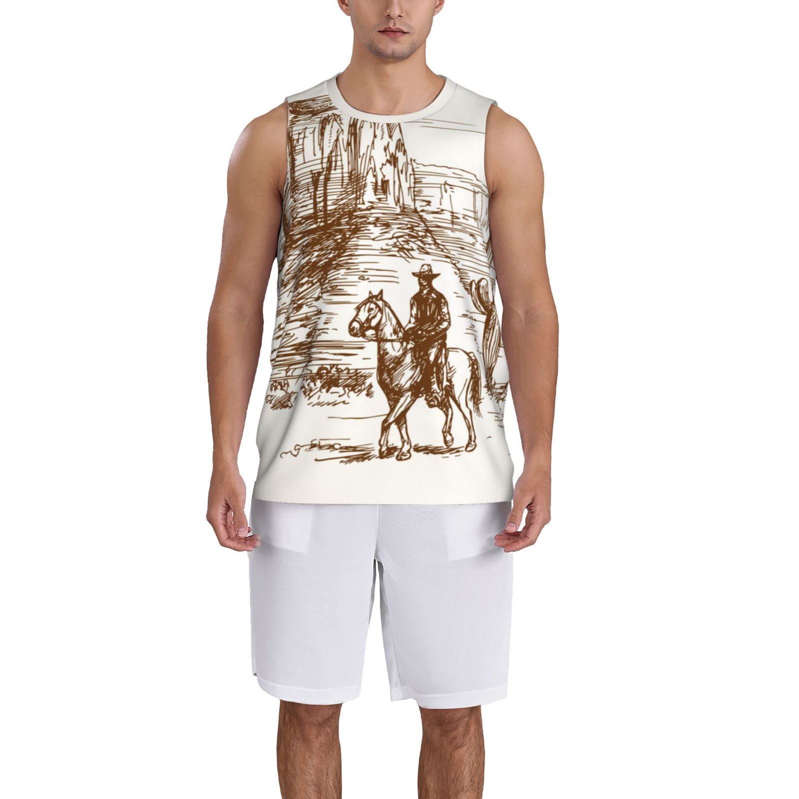 Zeuib Western Desert Cowboys Jersey Shirt for Men,Mesh Athletic ...