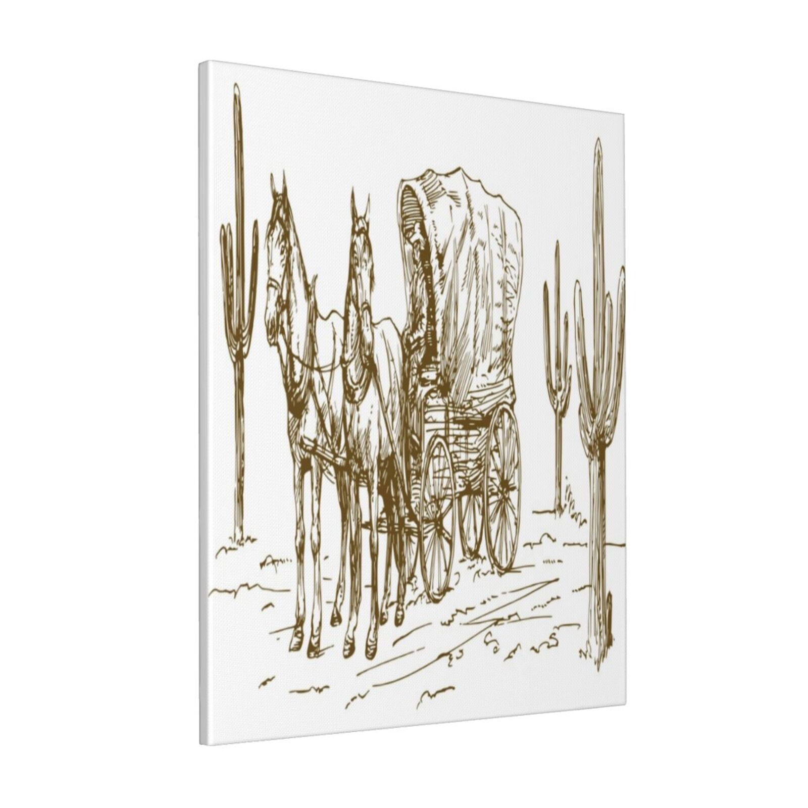 Zeuib Western Scenery With Old Wagon Print Farmhouse Canvas Wall Art ...