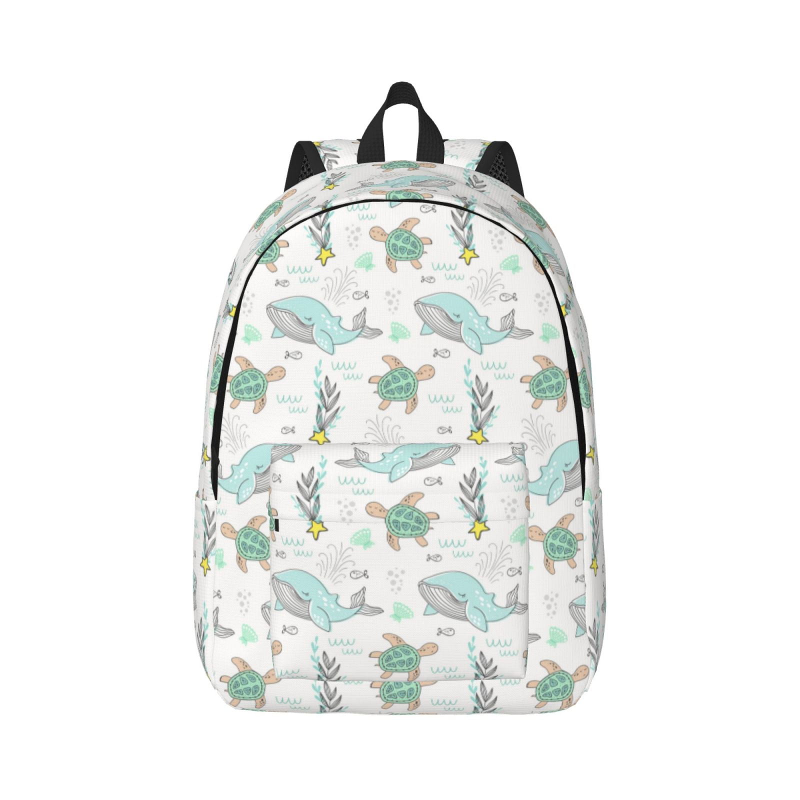 Zeuib Whale And Turtle Stylish and Durable Canvas Backpack: Perfect for ...