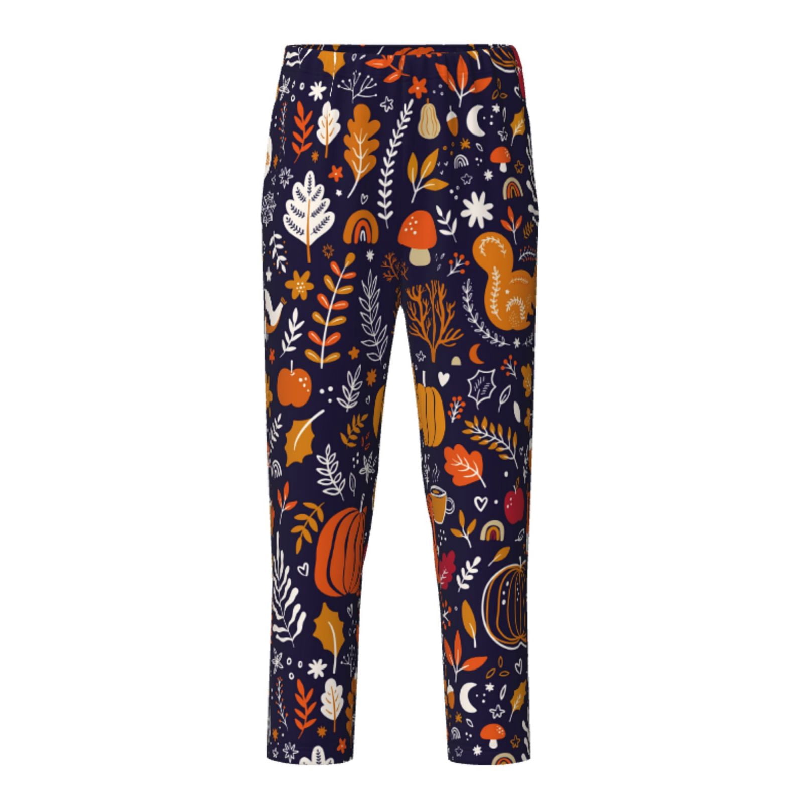 Zeuib Whimsical Autumn Forest Print Pajama Pants for Girls Boys,PJ ...