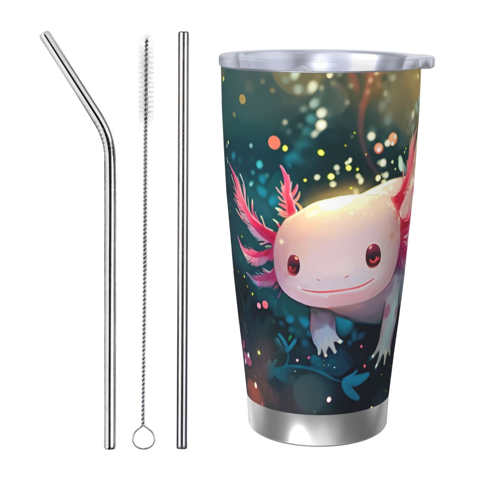 Zeuib Whimsical Axolotl Fantasy Printed 20oz Stainless Steel Insulated ...