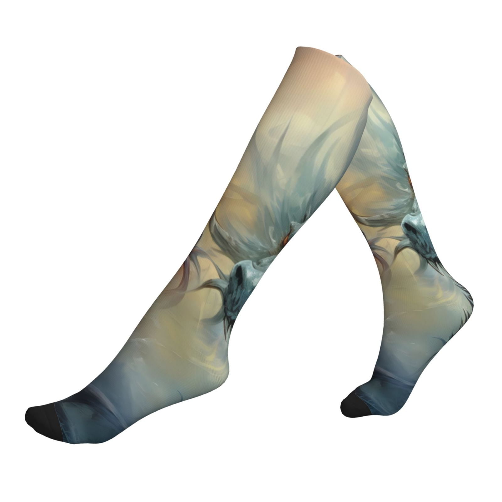 Zeuib White And Red Storm Dragon High-Quality Compression Socks for Men ...