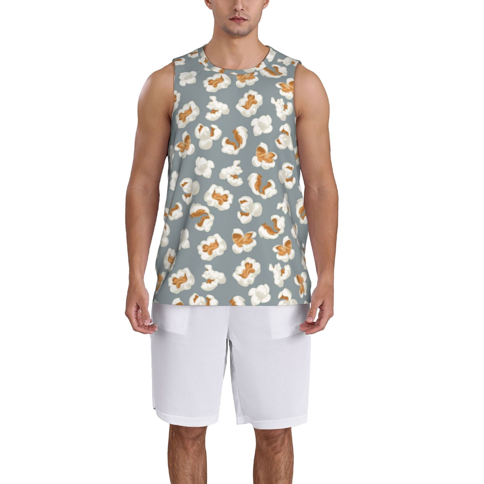 Zeuib White Popcorn Jersey Shirt for Men,Mesh Athletic Practice Sports ...