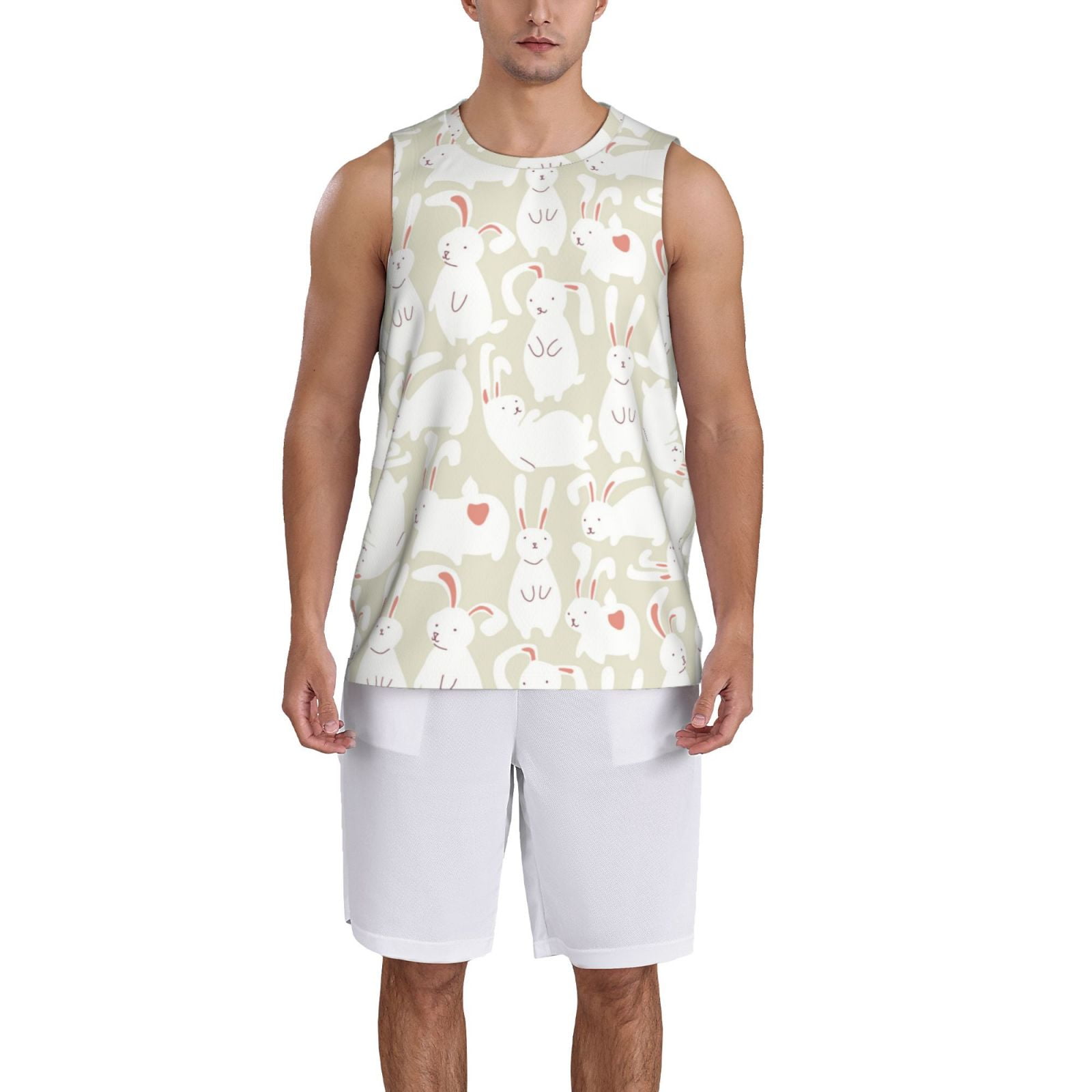 Zeuib White Rabbit Jersey Shirt for Men,Mesh Athletic Practice Sports ...