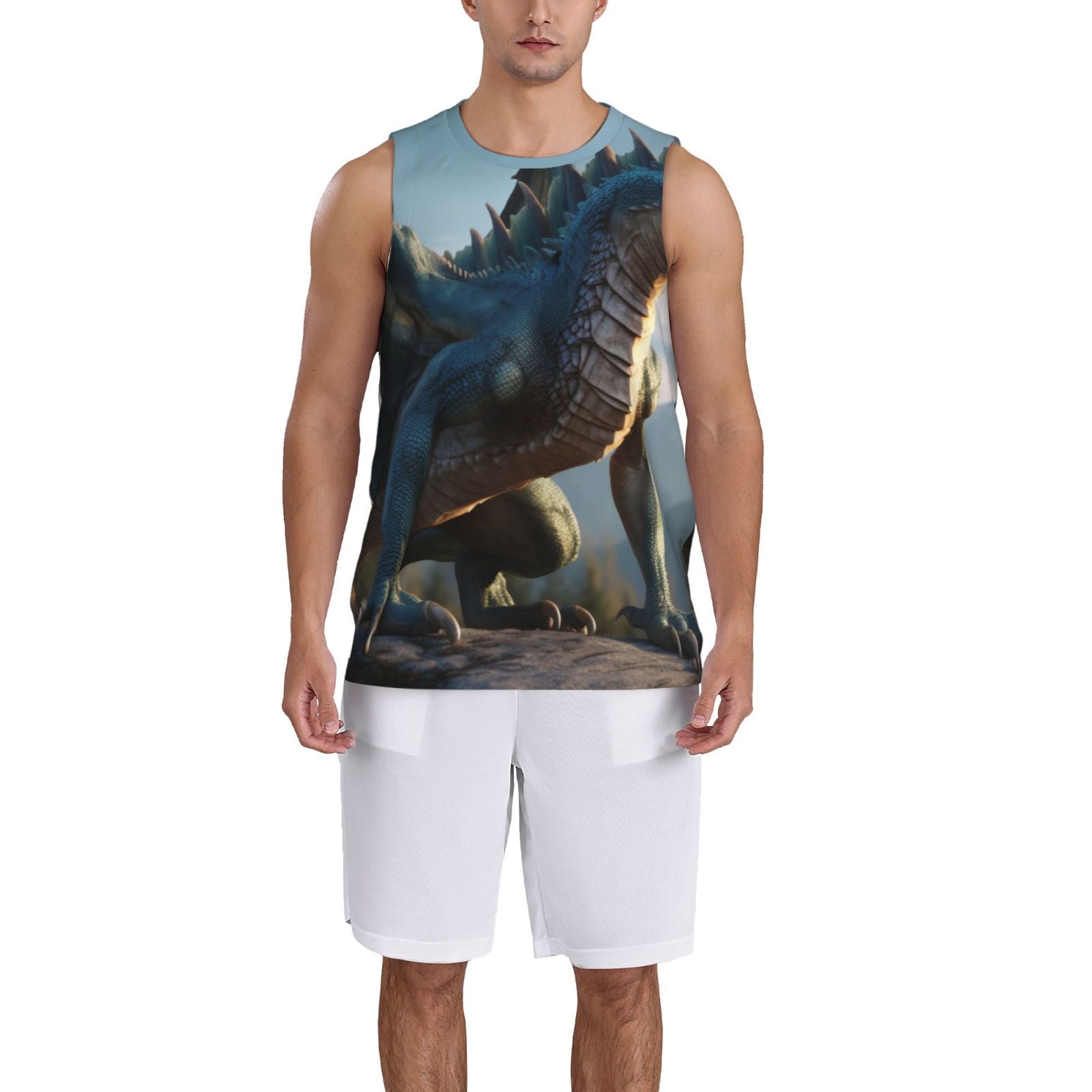 Zeuib Wild Blue Cool Dragon Jersey Shirt for Men,Mesh Athletic Practice ...