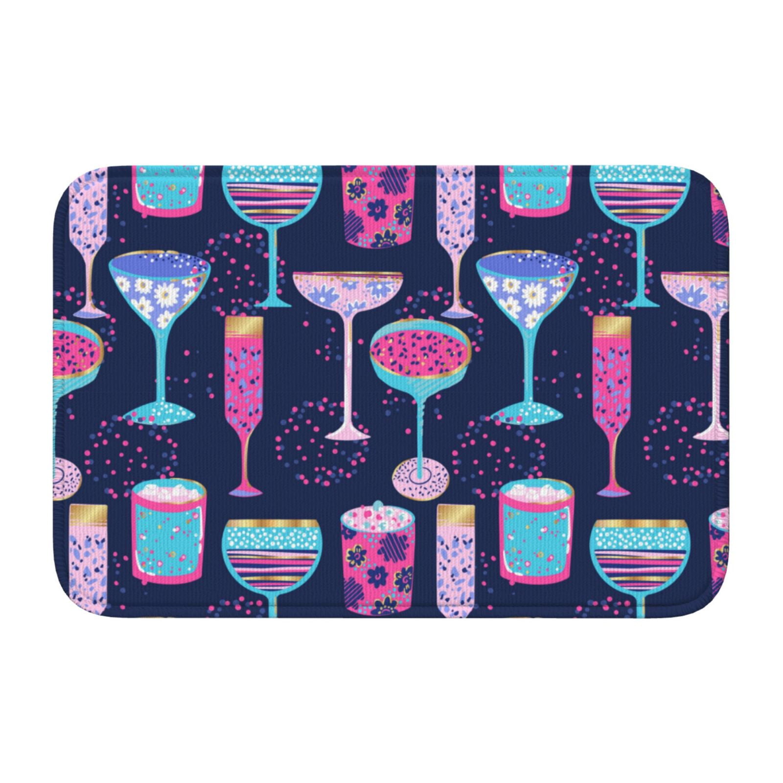 Zeuib Wine Glasses And Cocktails Anti-Slip Polyester Floor Mat ...