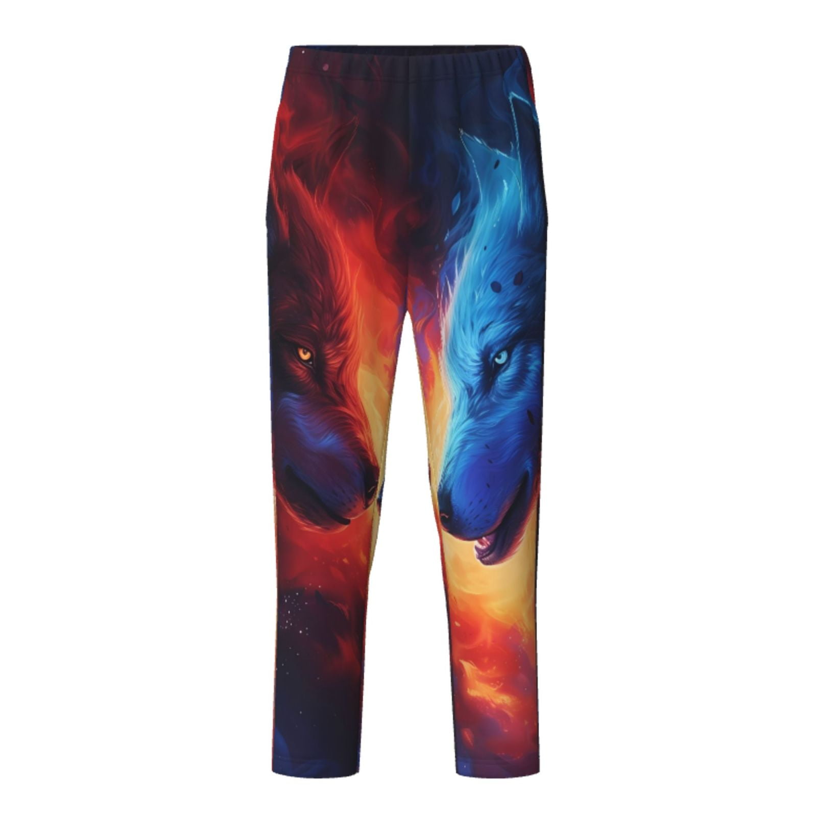 Zeuib Wolf Print Pajama Pants for Girls Boys,PJ Bottoms for Kids ...