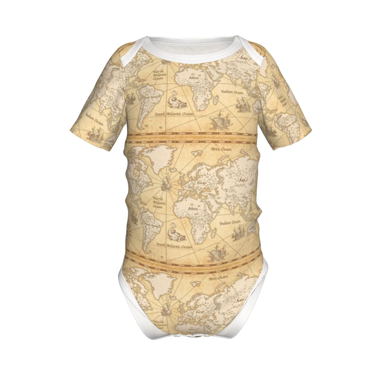 Zeuib World Map Print Newborn Baby Romper Clothing,Infant Climbing ...