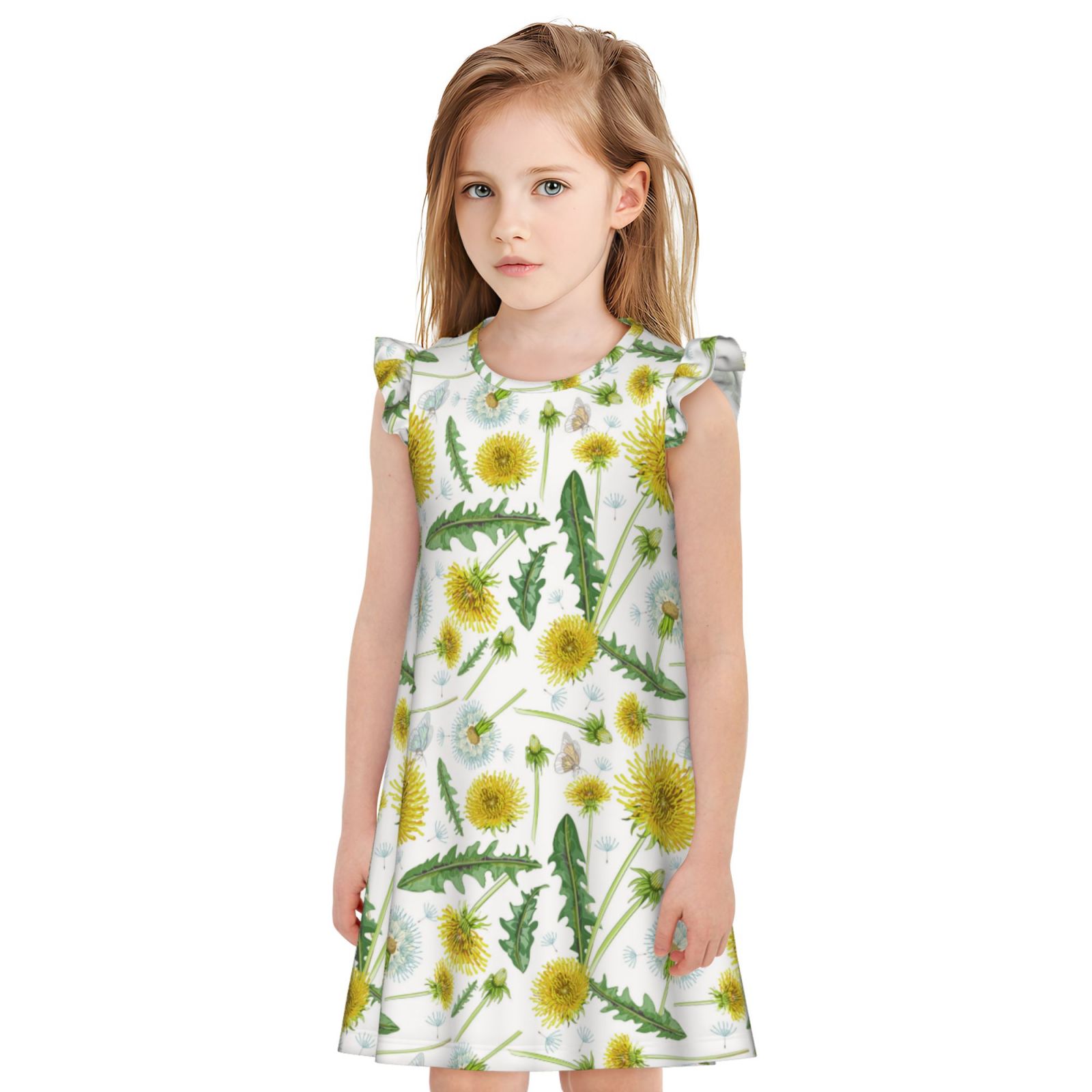 Zeuib Yellow Dandelions Charming and Comfortable Short Sleeve Nightwear ...