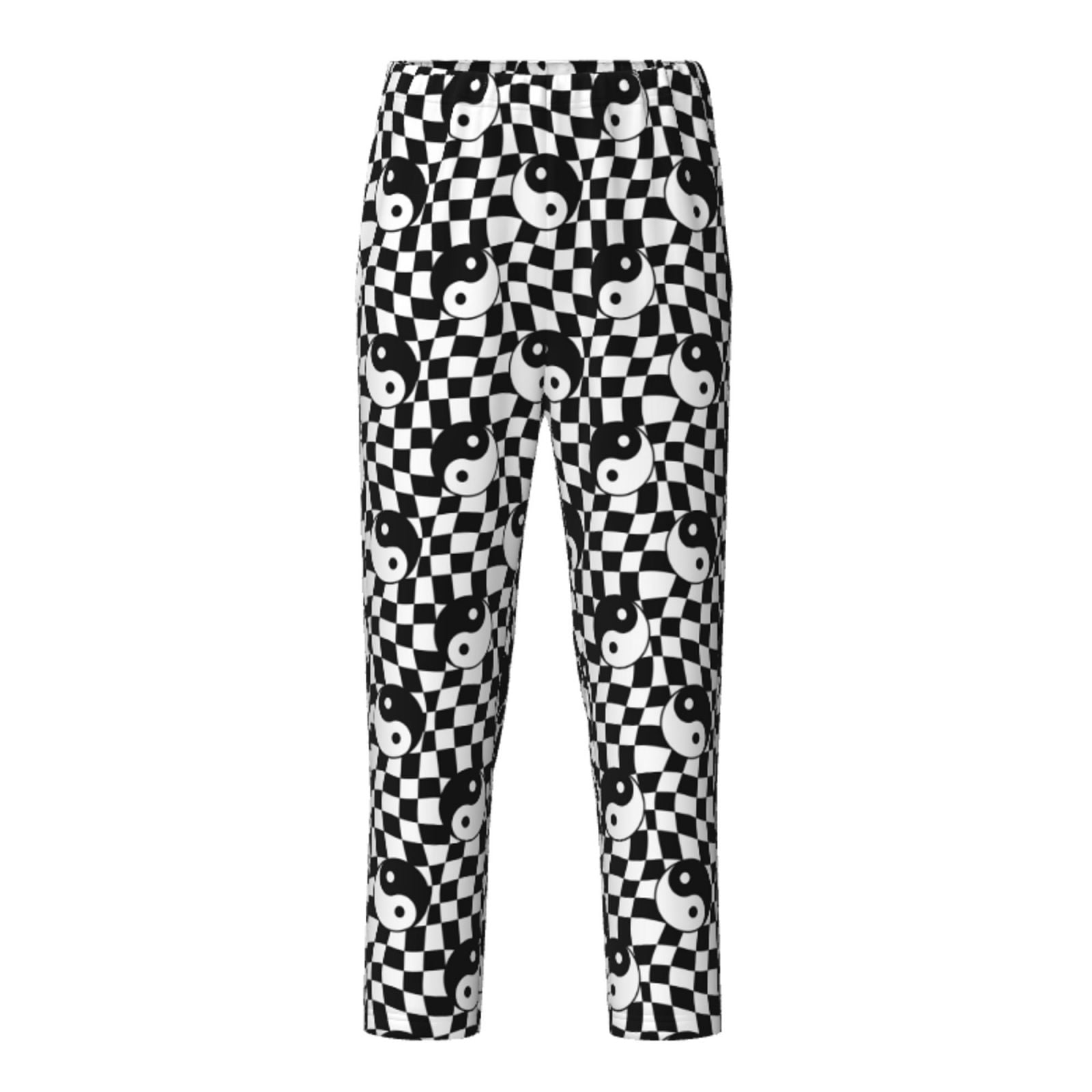 Zeuib Ying Yang Checkered Print Pajama Pants for Girls Boys,PJ Bottoms ...
