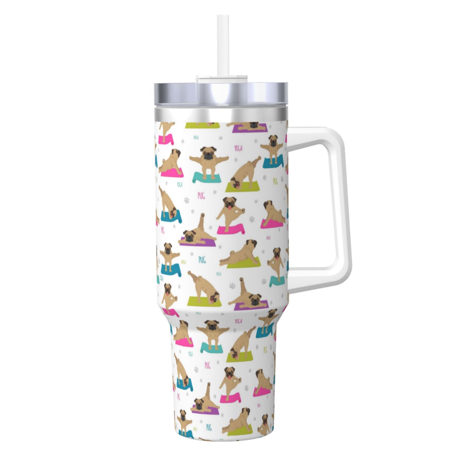 Zeuib Yoga Dogs Poses Printed Insulated Stainless Steel Hot/Cold Coffee ...
