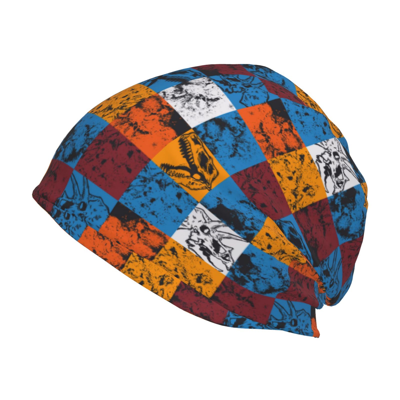 Zeuib colorful plaid Dinosaur Unisex Beanie for Men Women Knit Hat ...