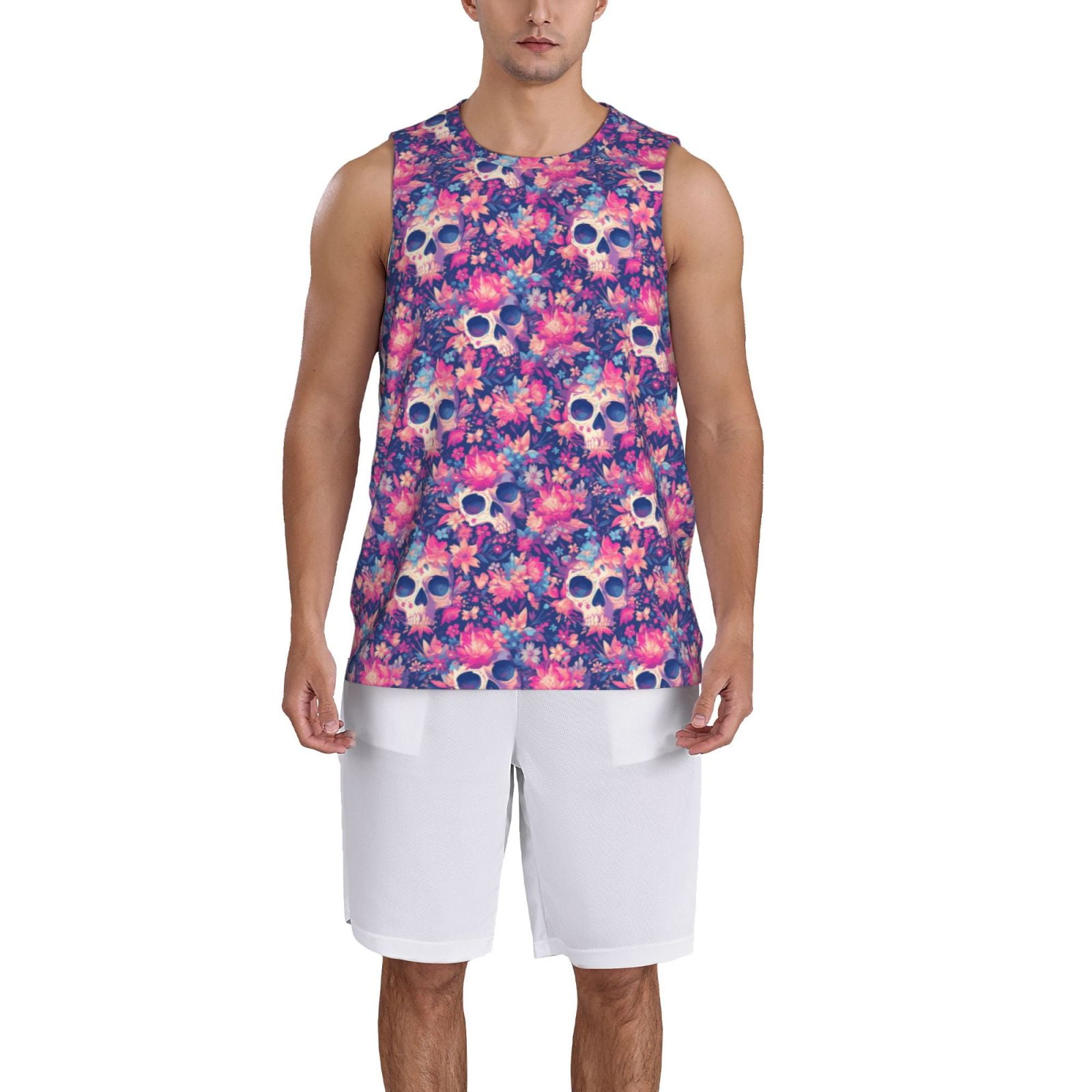 Zeuib cool Skull flower colorful Jersey Shirt for Men,Mesh Athletic ...