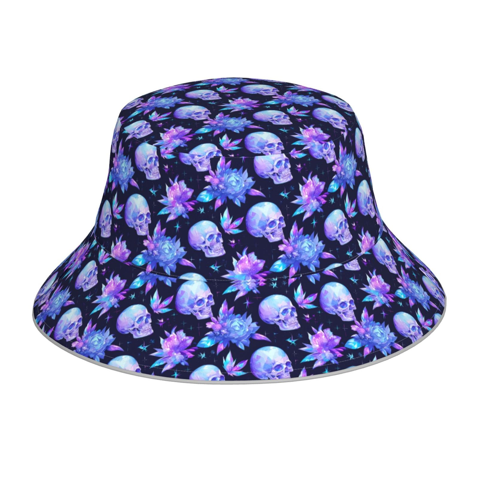 Zeuib flower starry sky Skull Reflective Bucket Hat, UV Protection ...