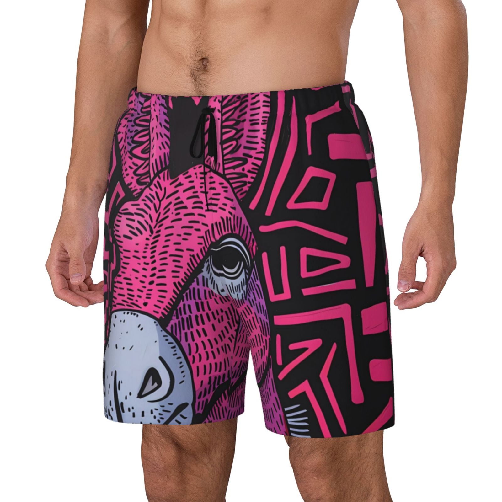 Zeuib ink Donkey Pop Art Print Swimming Trunks for Men Boys,Swimming ...