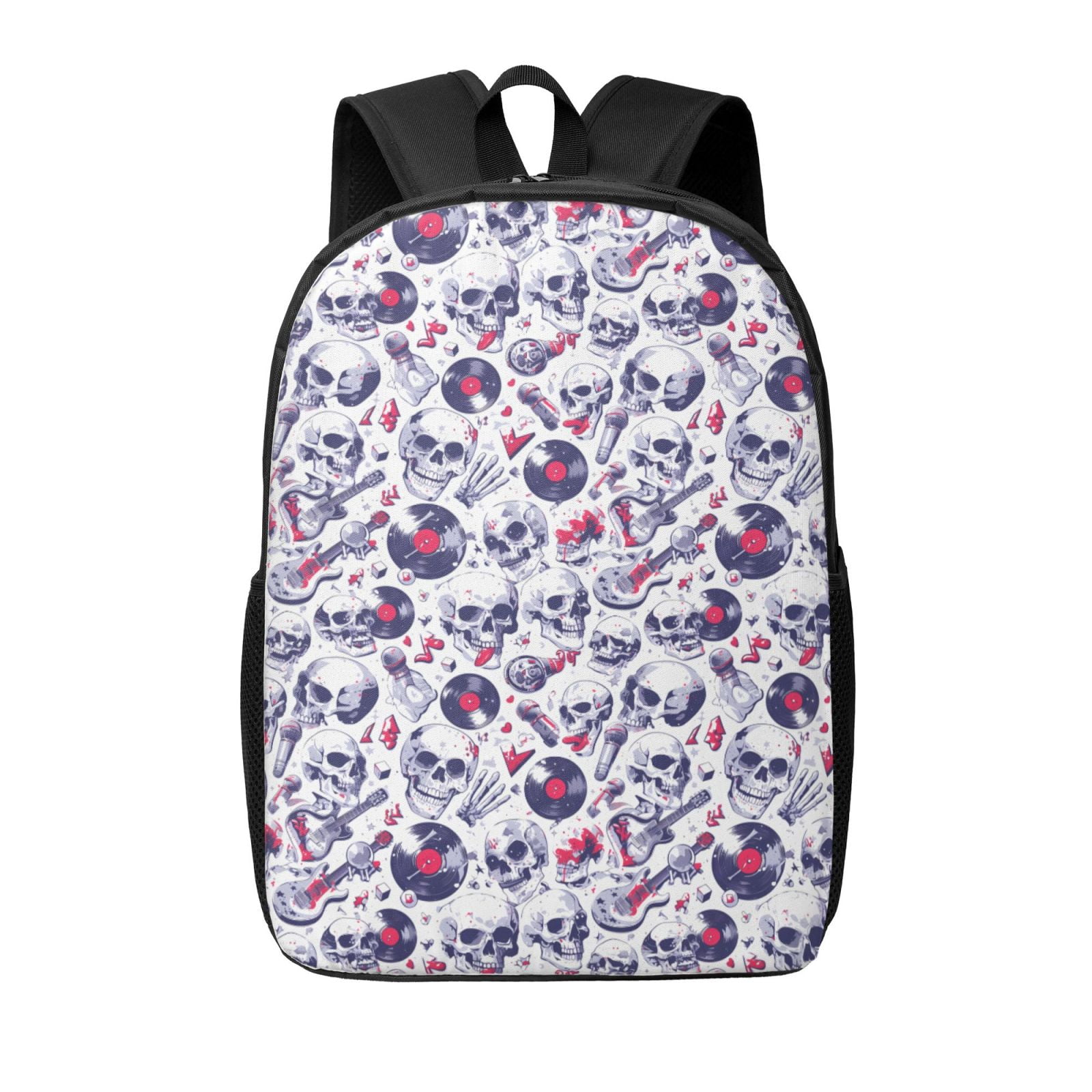 Zeuib music Skull record mike Print Multi-Functional Casual Daypack for ...