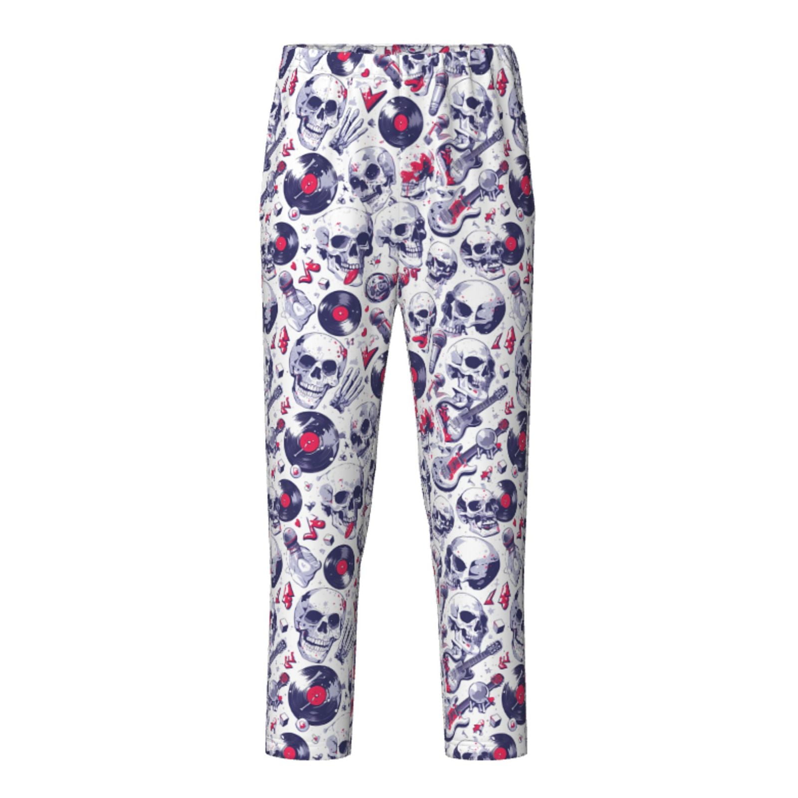 Zeuib music Skull record mike Print Pajama Pants for Girls Boys,PJ ...