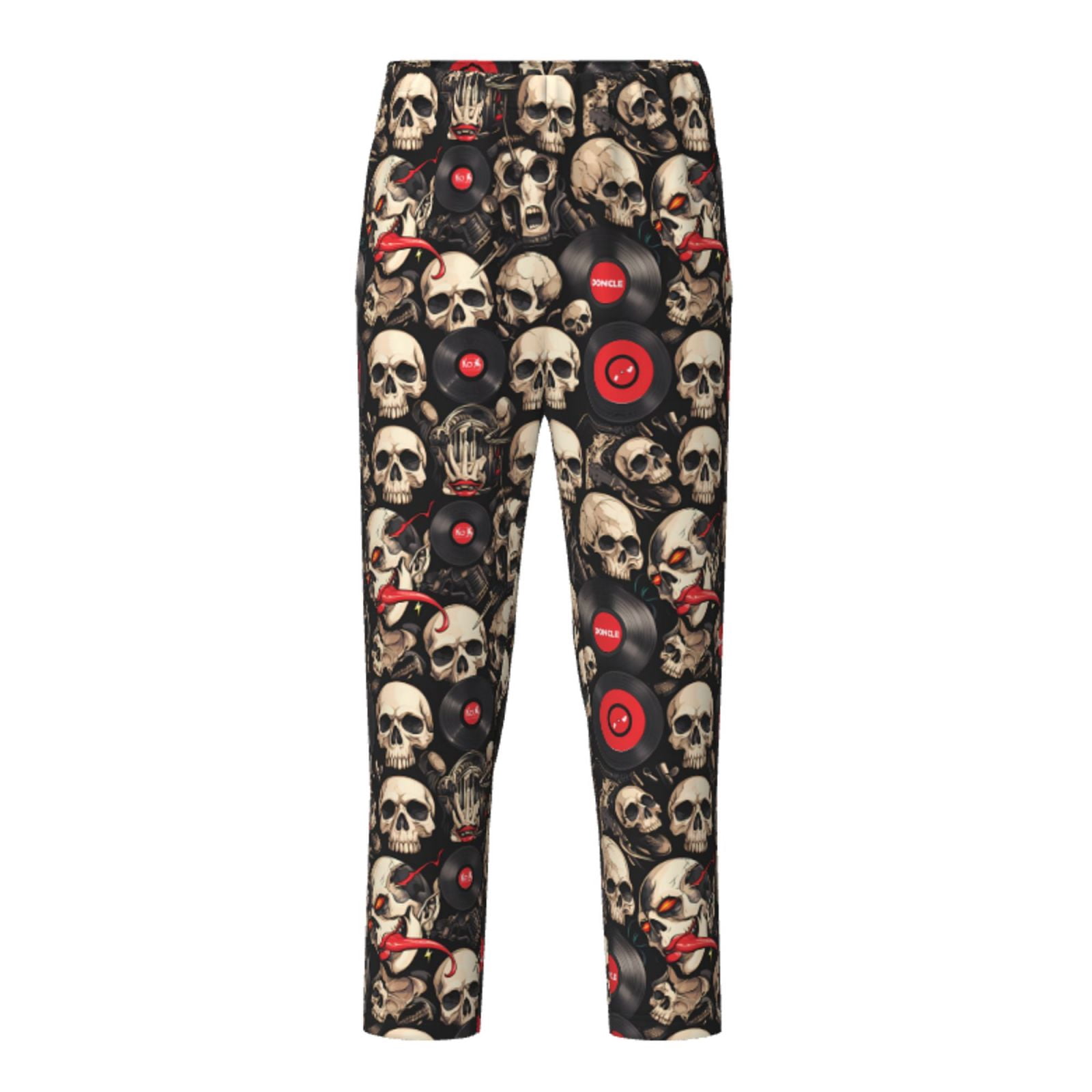 Zeuib rock record Skull Print Pajama Pants for Girls Boys,PJ Bottoms ...